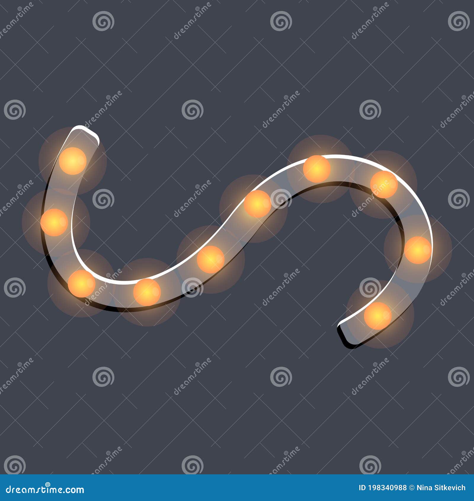 Snake Led Strip Lights Icon, Cartoon Style Stock Vector - Illustration ...