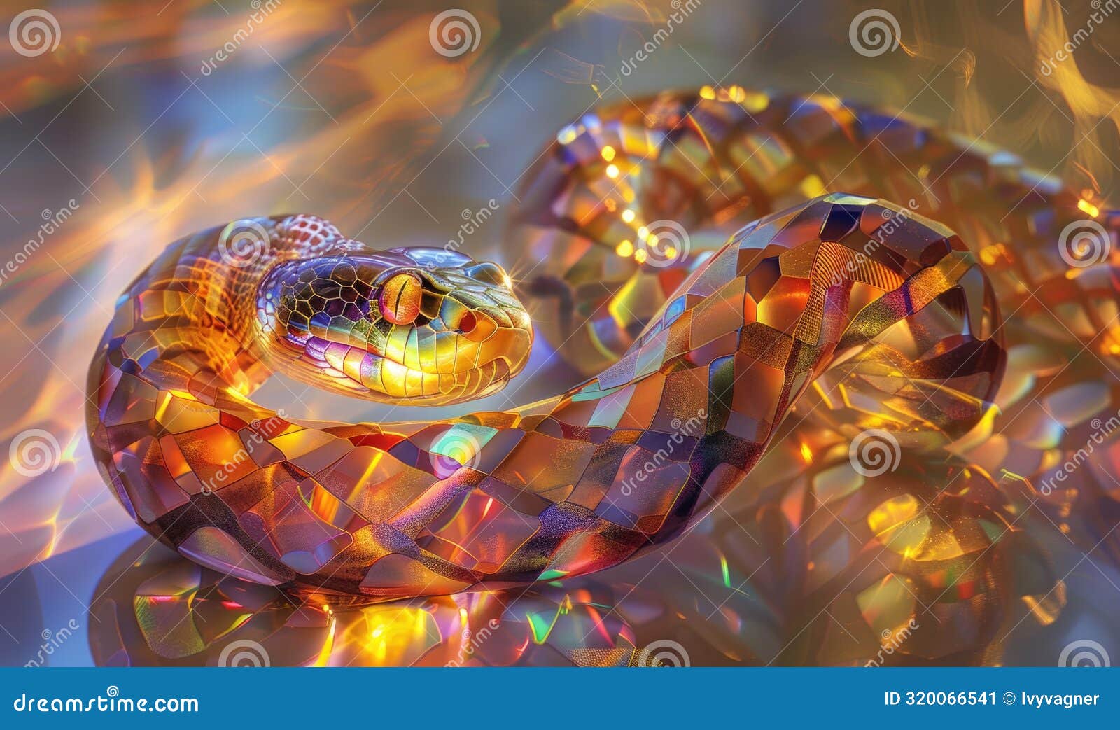 Snake and Light Refraction Abstract Background Stock Image - Image of ...