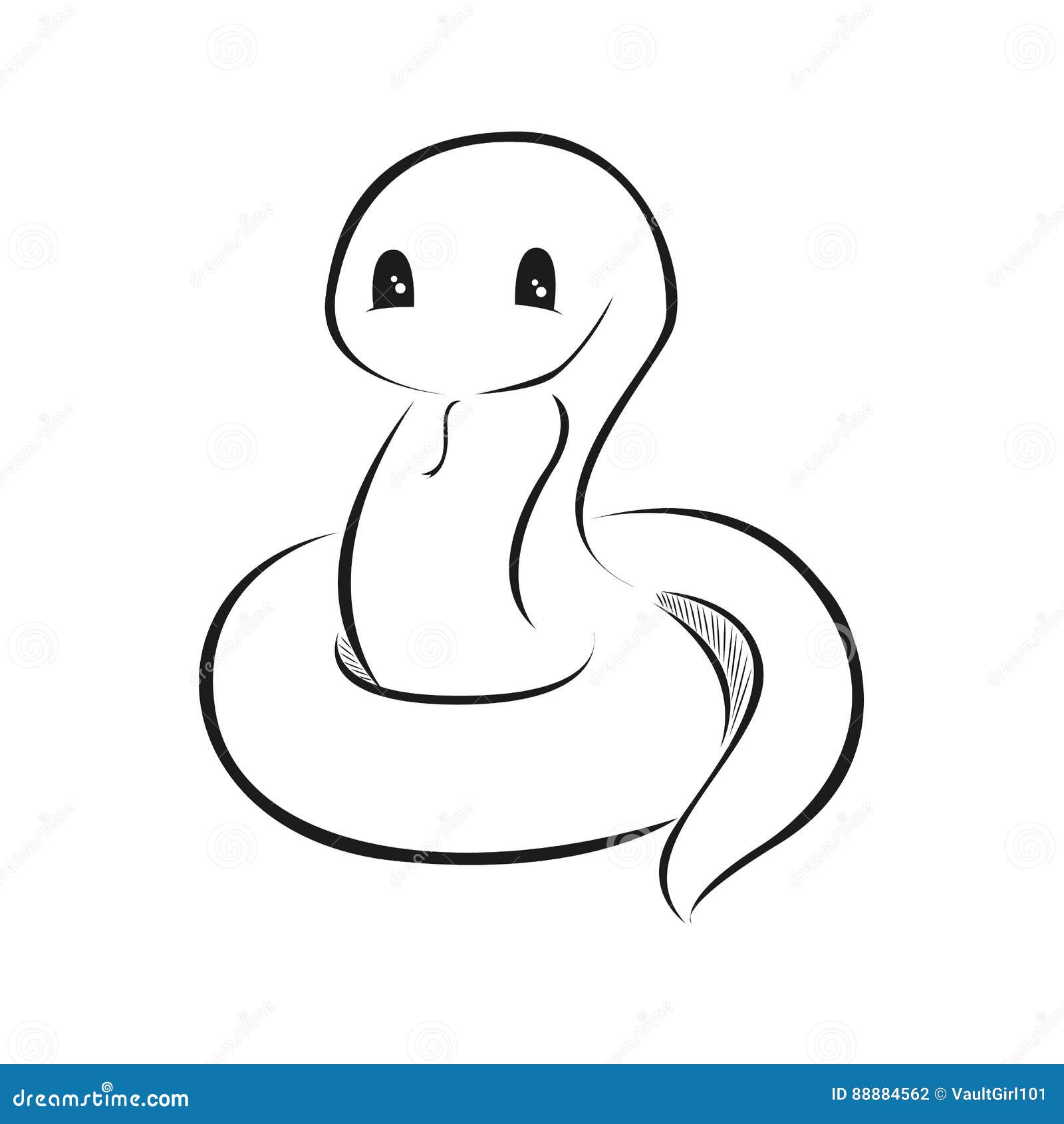 Snake Line Art Vector stock vector. Illustration of cobra - 88884562