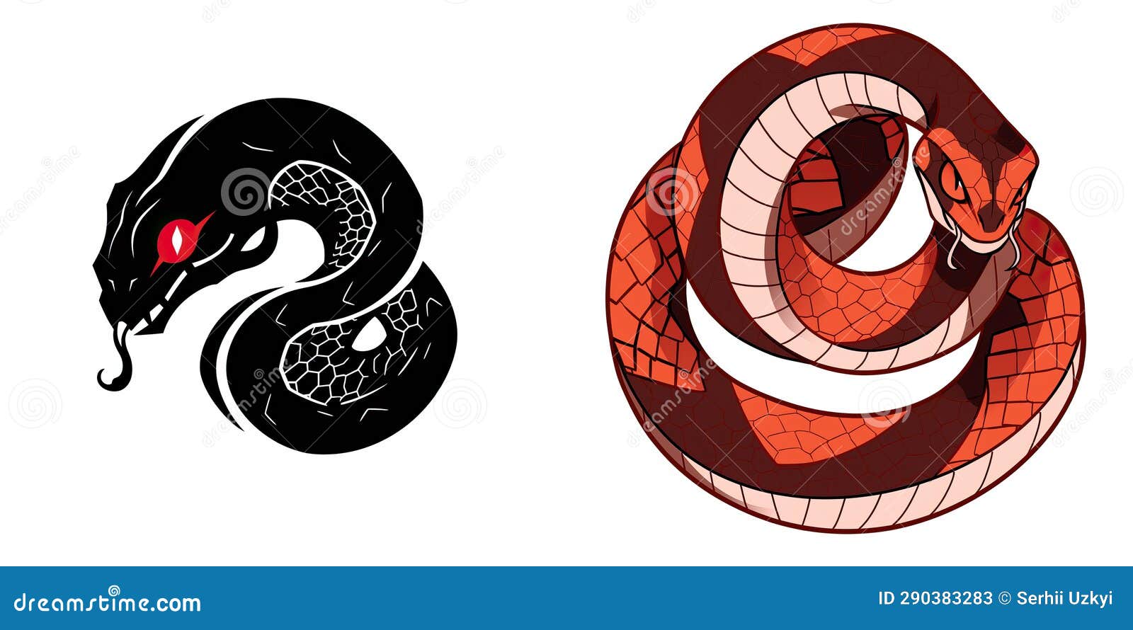 Snake Logo 2D AI Generated stock image. Image of snake - 290383283