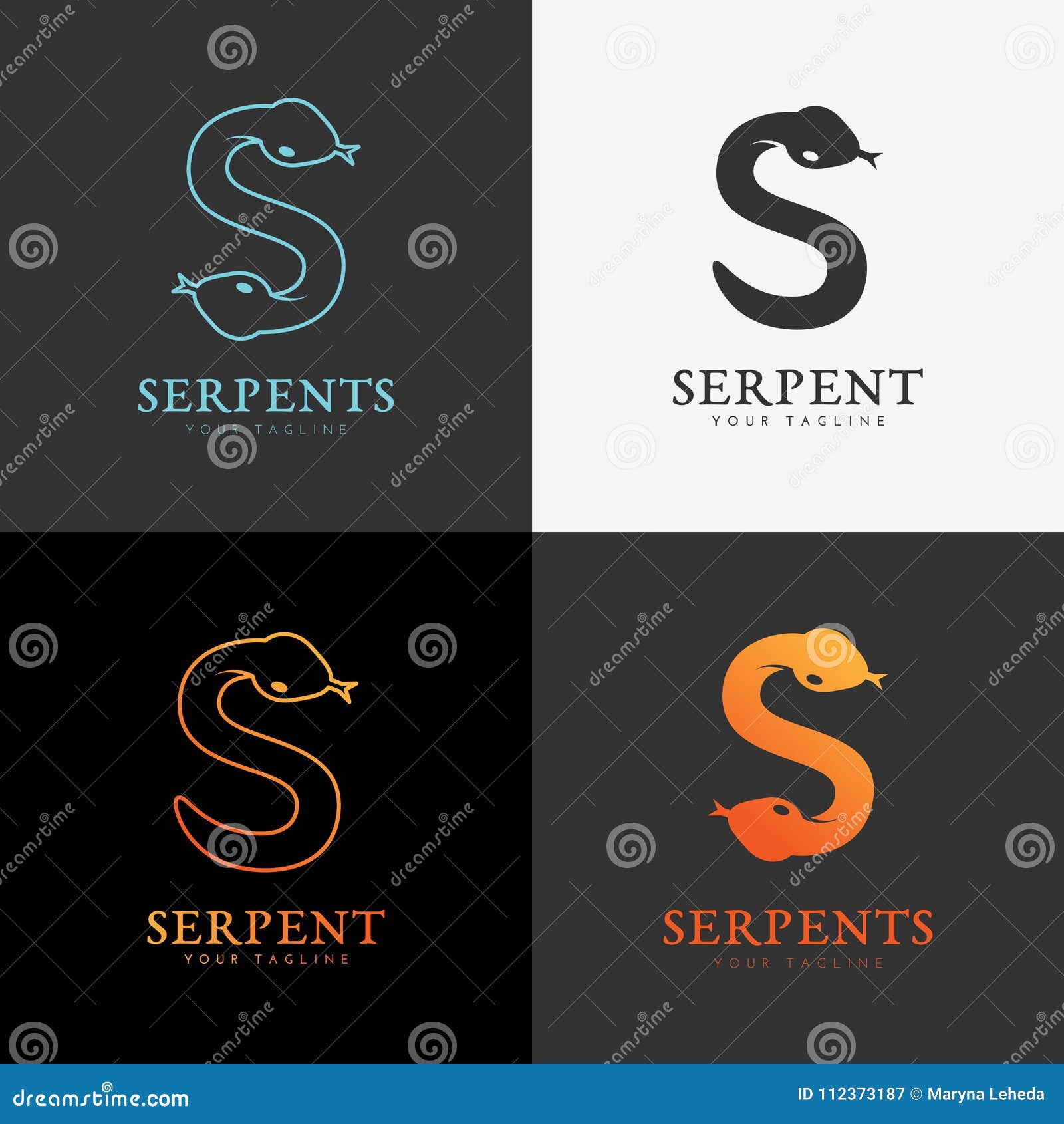 Snake Logo Circle Shape Design Vector. Viper Logo | CartoonDealer.com ...