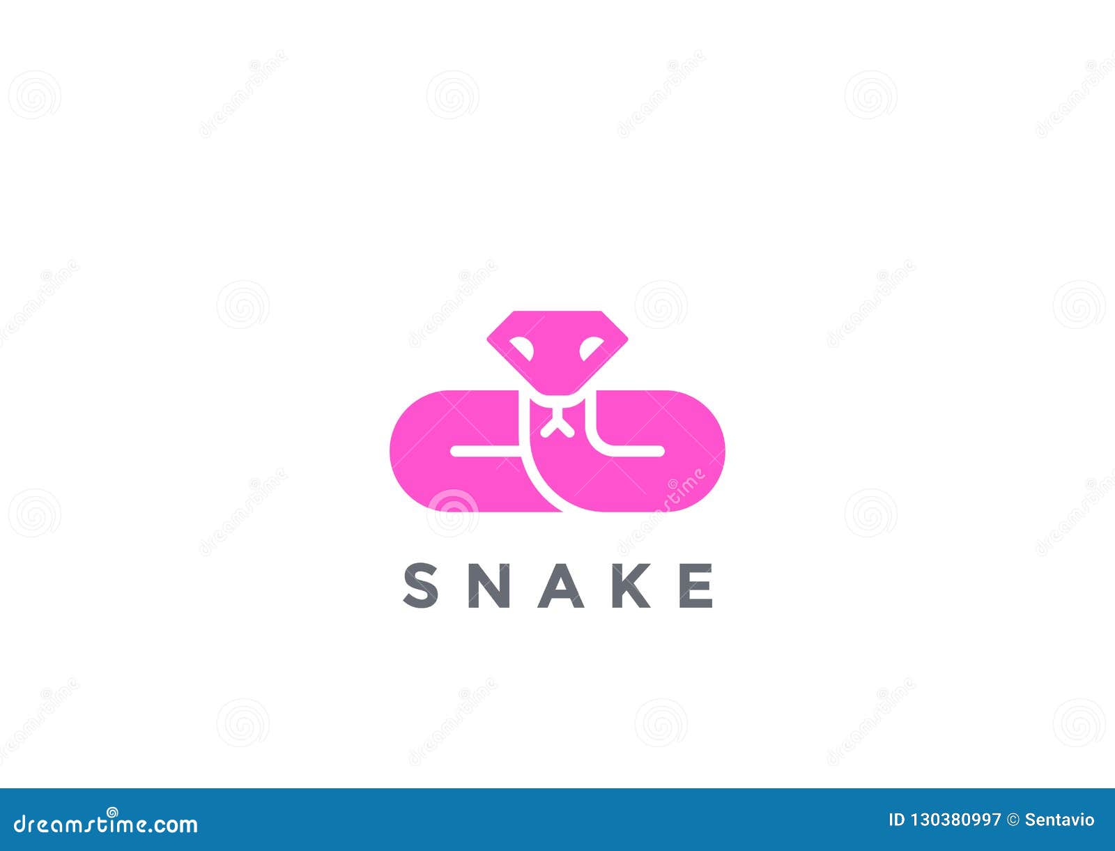 Snake Logo Silhouette Vector Design Template Geometric Style. Viper ...