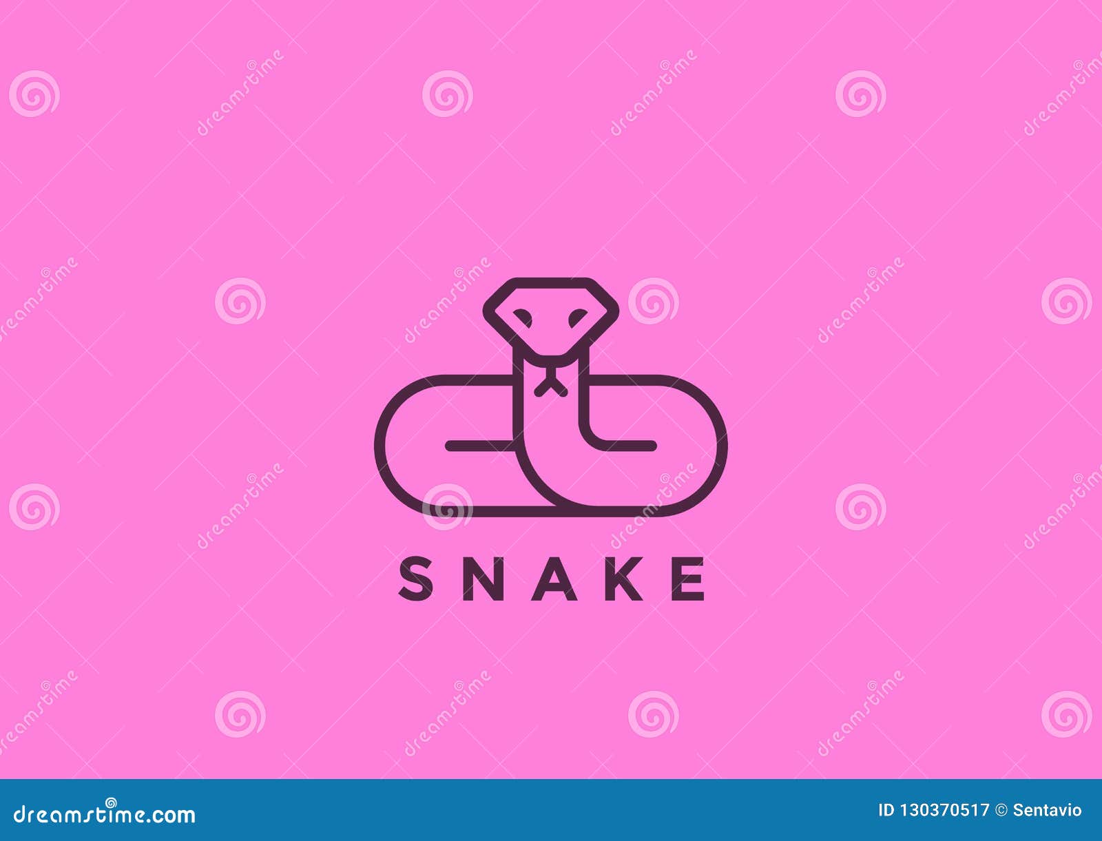Snake Logo In Circle.Vector Yellow Snake Icon. Stock Photo ...