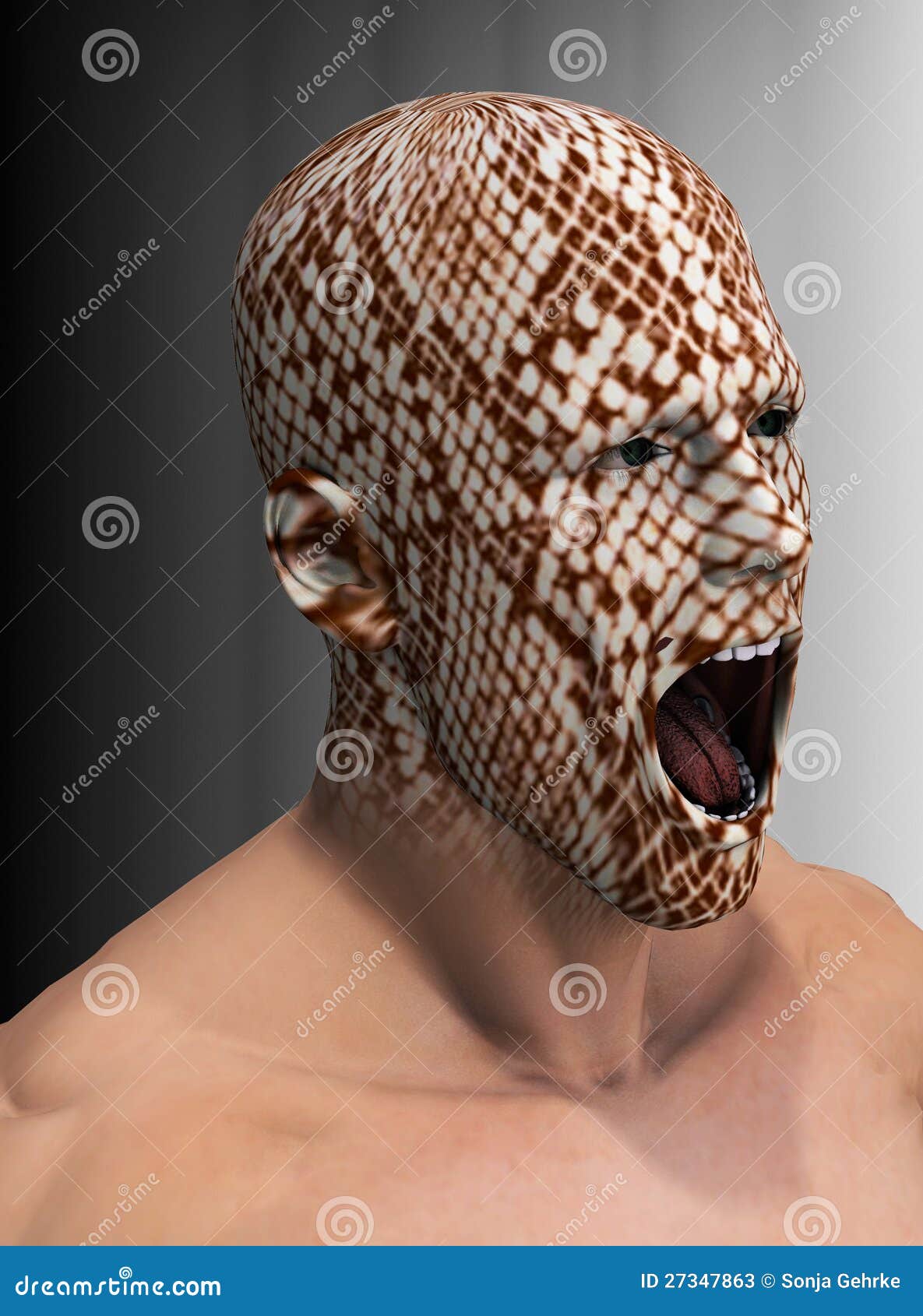 Snake man stock illustration. Illustration of head, portrait - 27347863