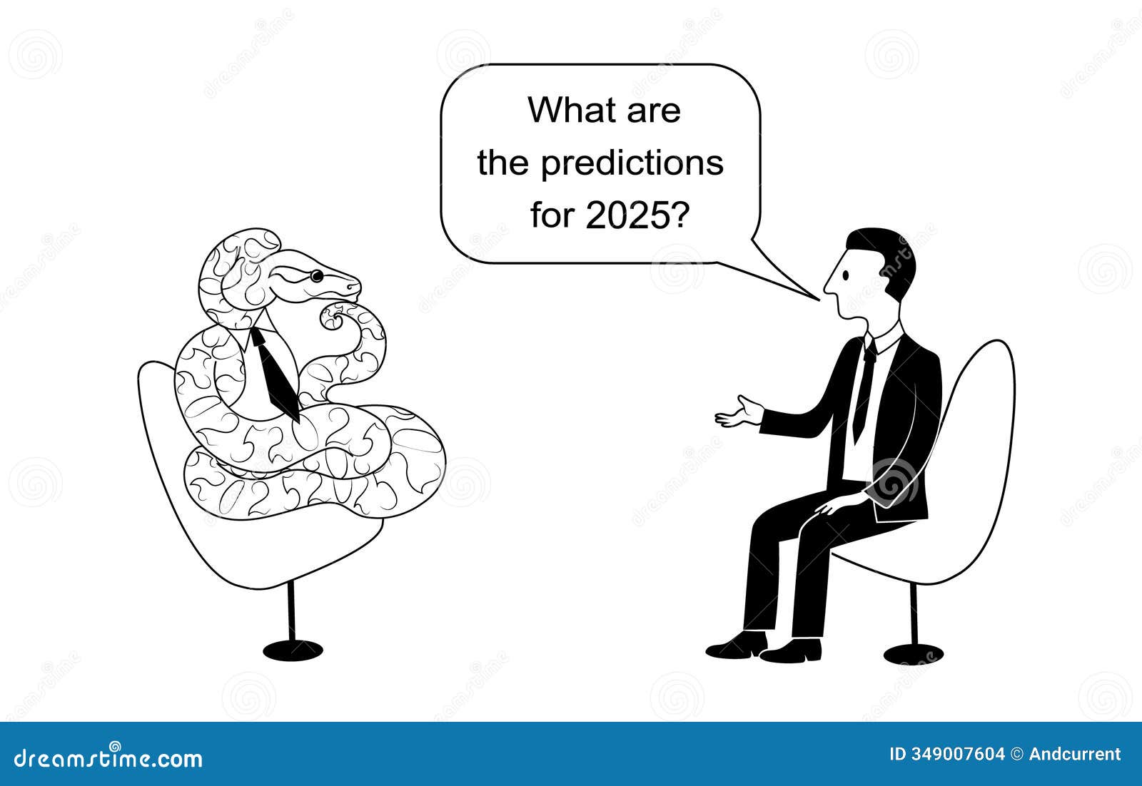 Snake And Man Are Talking. Vector Black Outline Image. | CartoonDealer ...