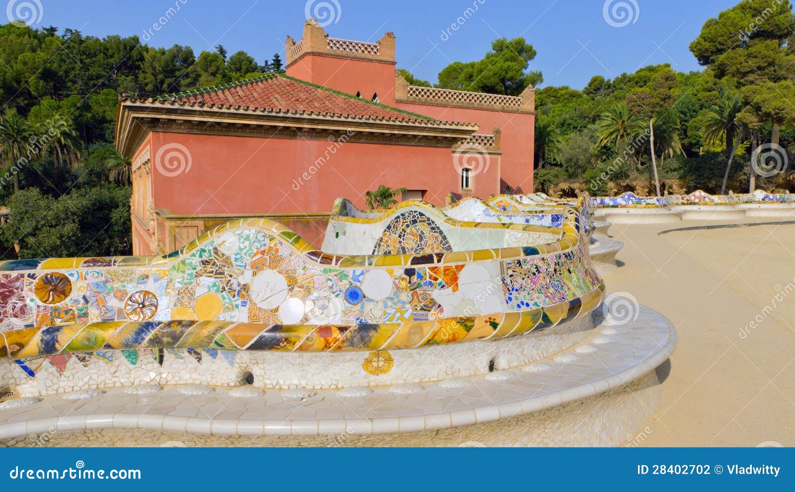 Snake Mosaic Bench in the Park Guell Stock Photo - Image of modernist ...