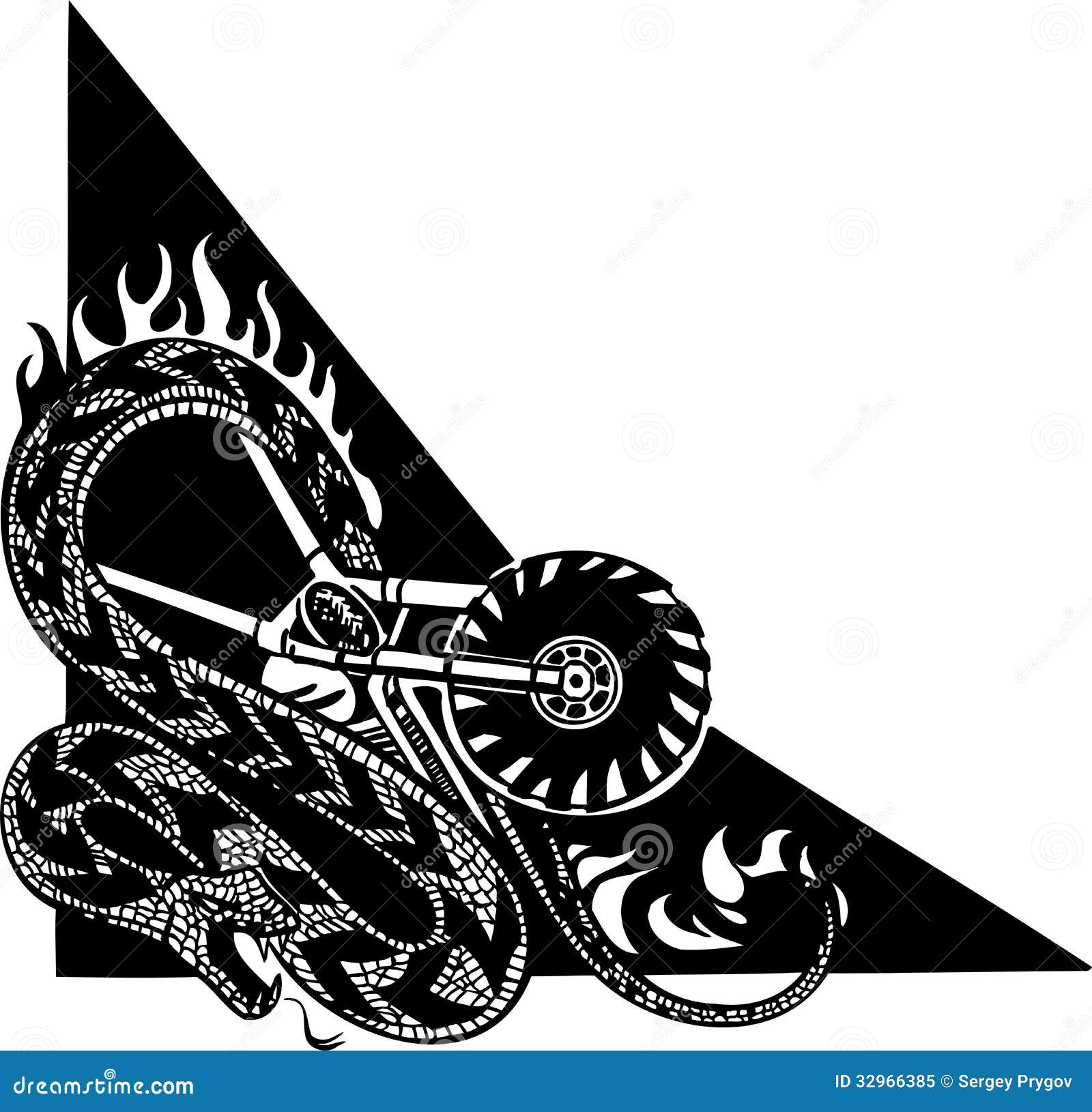 Snake and Motorcycle - Vector Illustration. Stock Vector - Illustration ...