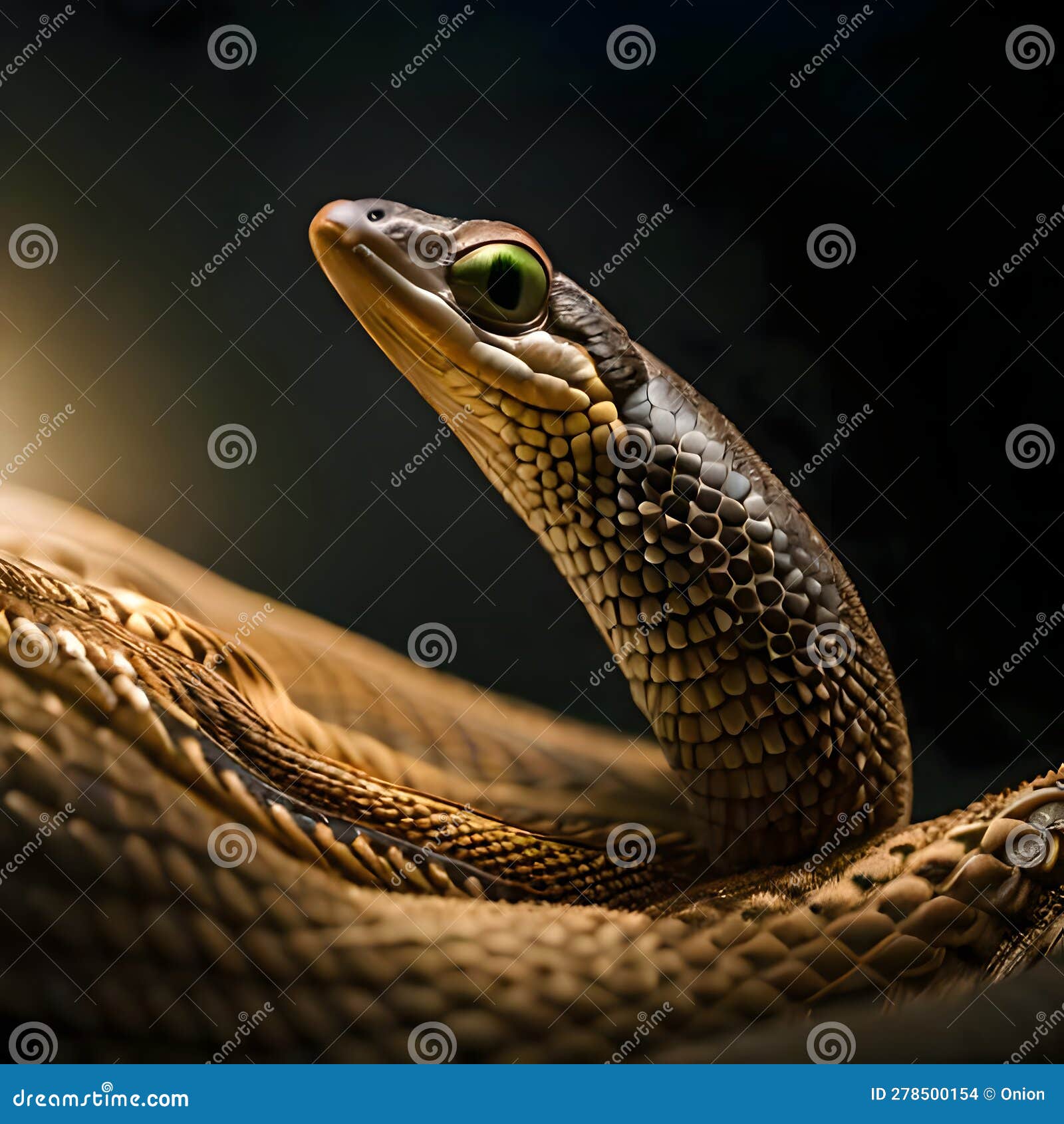 Snake Profile Looking Away - Ai Generated Image Stock Illustration ...