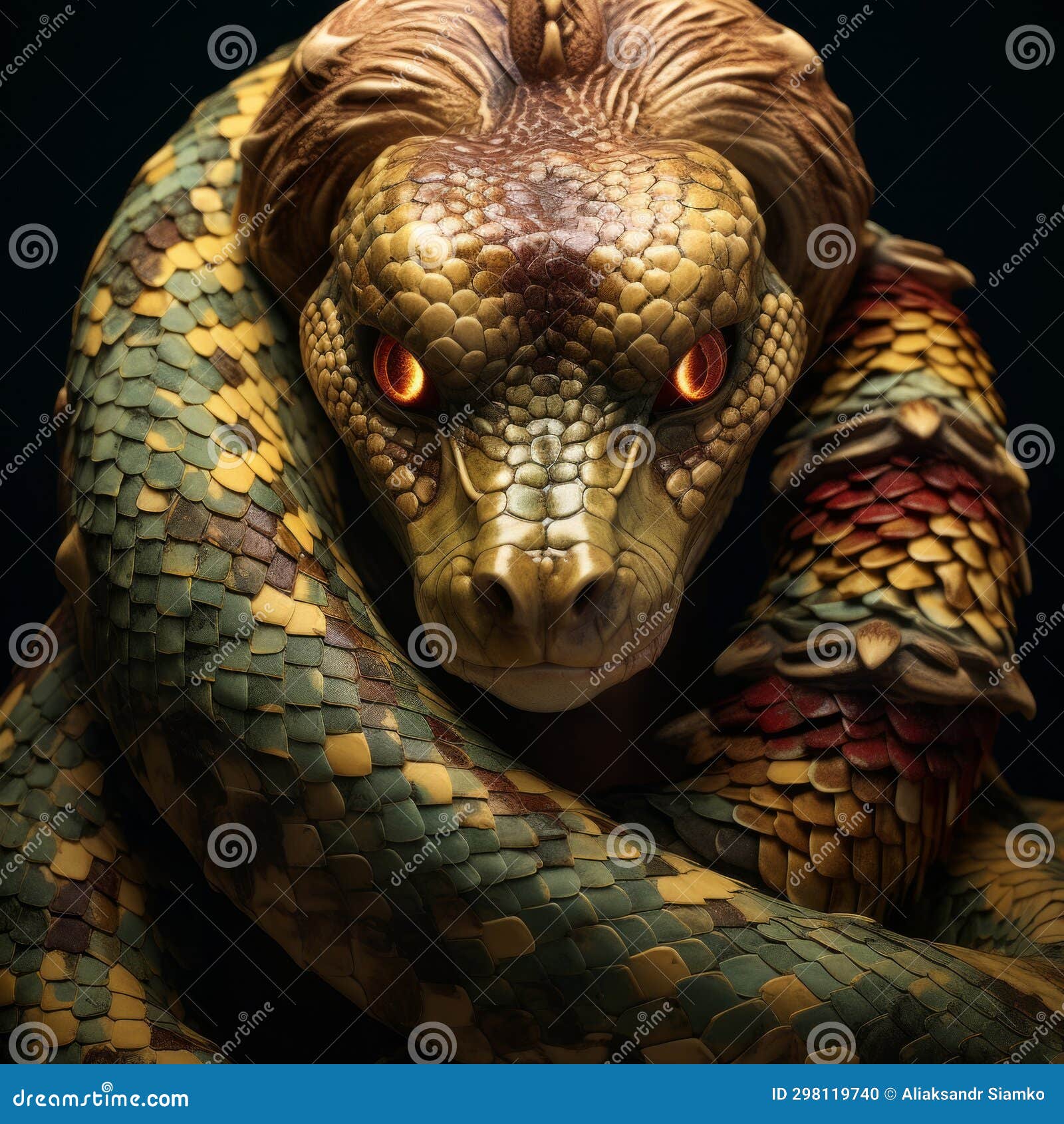 A snake with red eyes stock illustration. Illustration of reptile ...