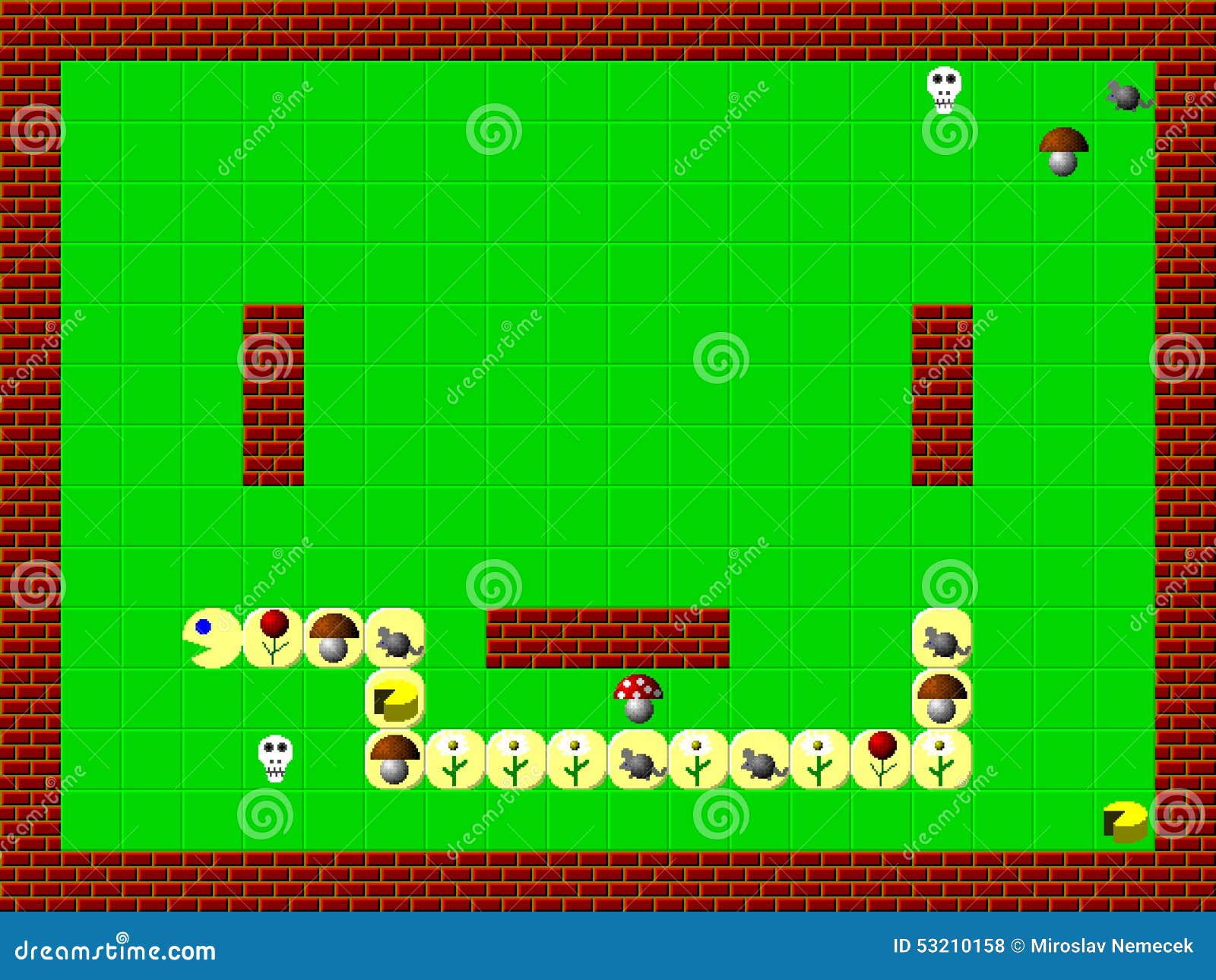 Snake, Retro Style Game Pixelated Graphics Stock Illustration ...