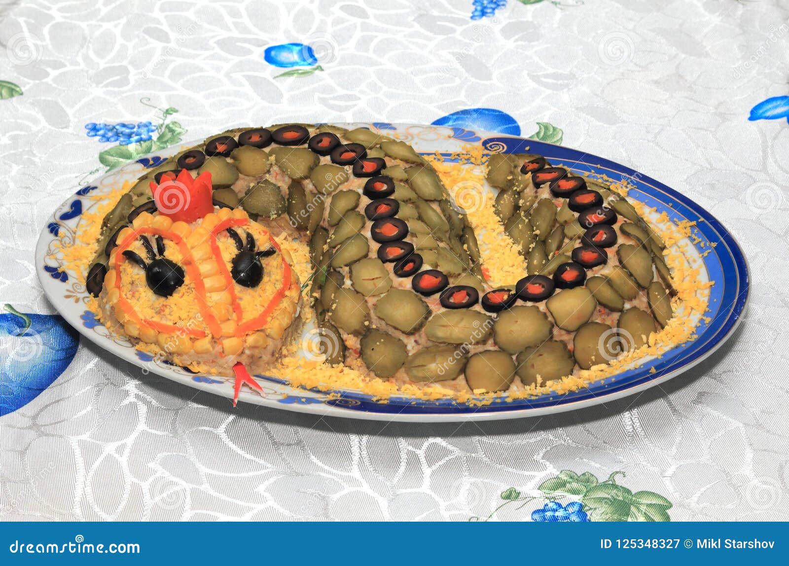 Snake salad stock image. Image of corn, salad, cucumbers - 125348327