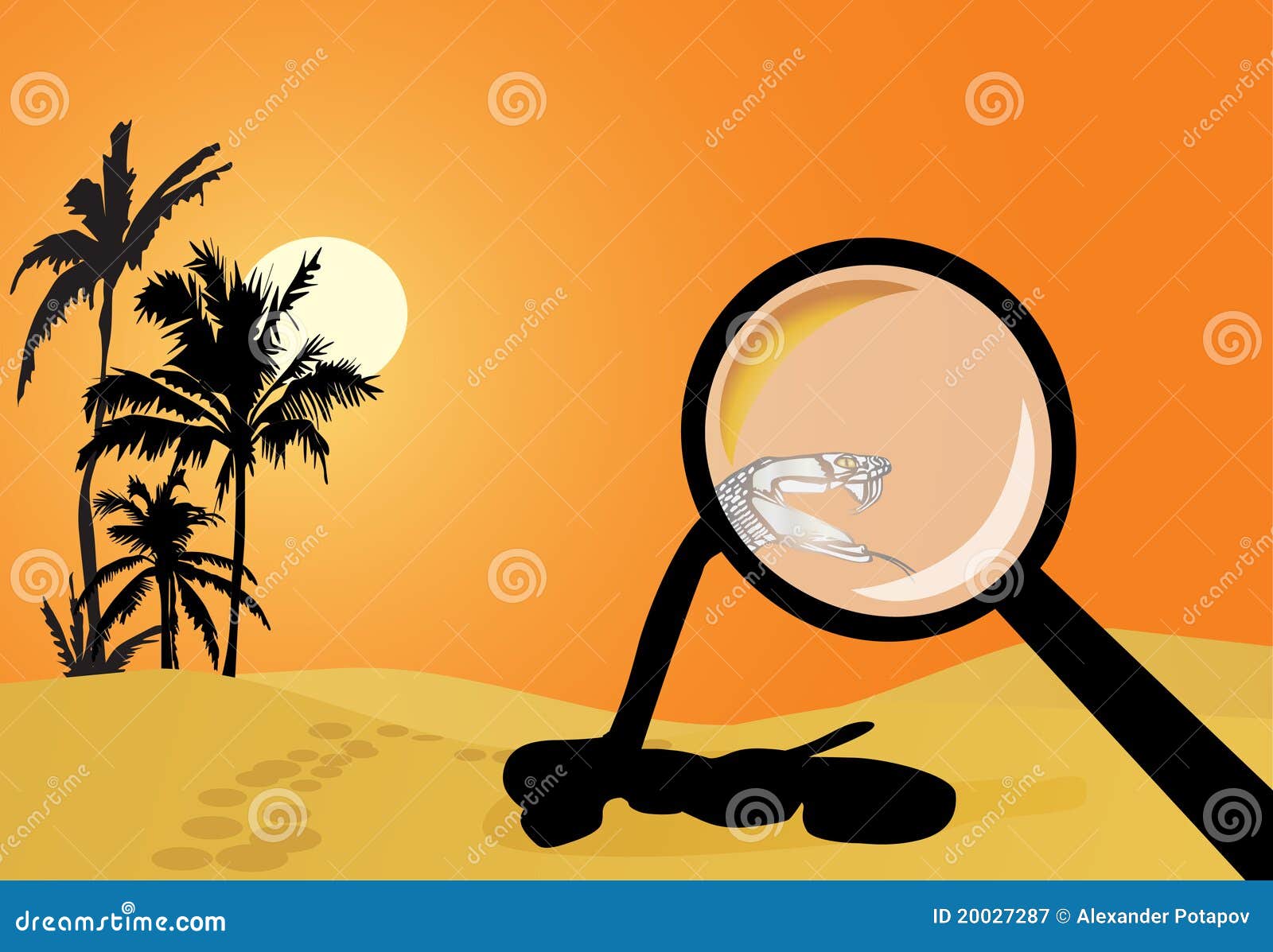 Snake In Sand Desert Illustration Stock Vector - Illustration of yellow ...