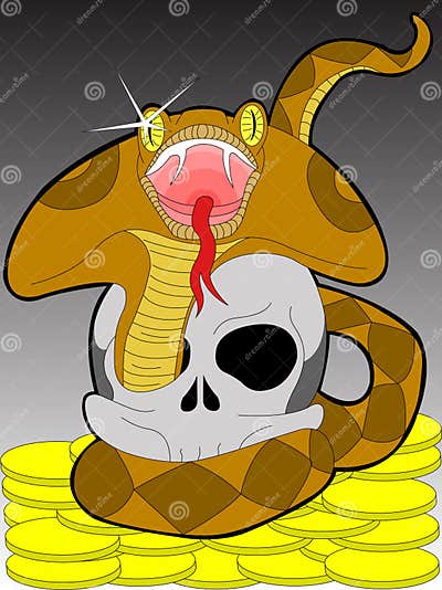 Snake and scull stock vector. Illustration of money, terrible - 8584395
