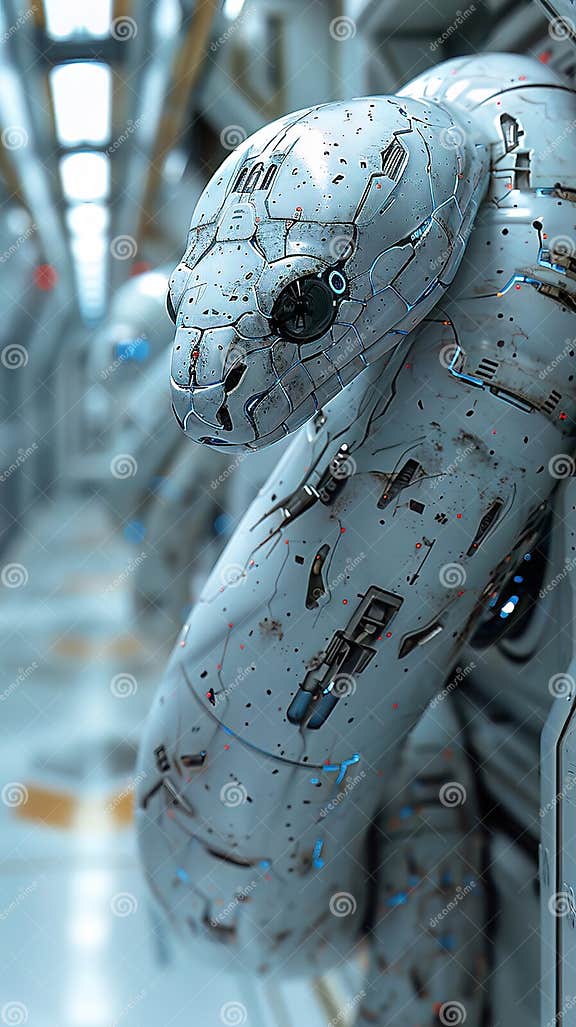 A Snake with a Segmented Robotic Body Slithering through a High Tech ...