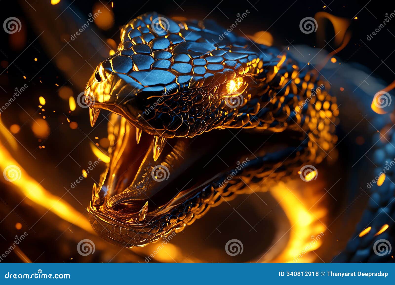 Snake Serpent, Mythology, and Dragon Visualized in a Fantasy Scene ...