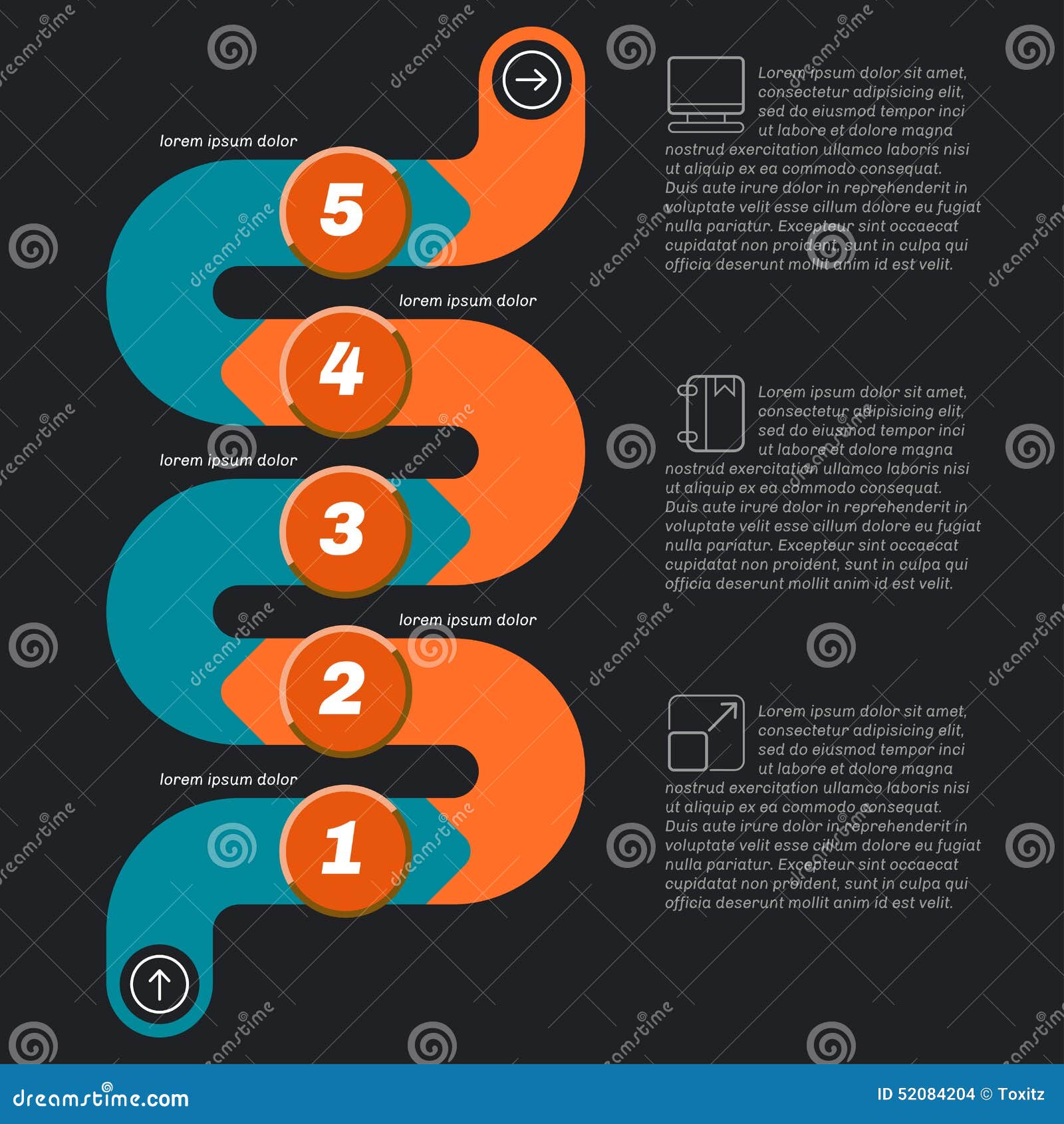 Infographics On Dark. Multipurpose Economic Charts Marketing Graphs ...