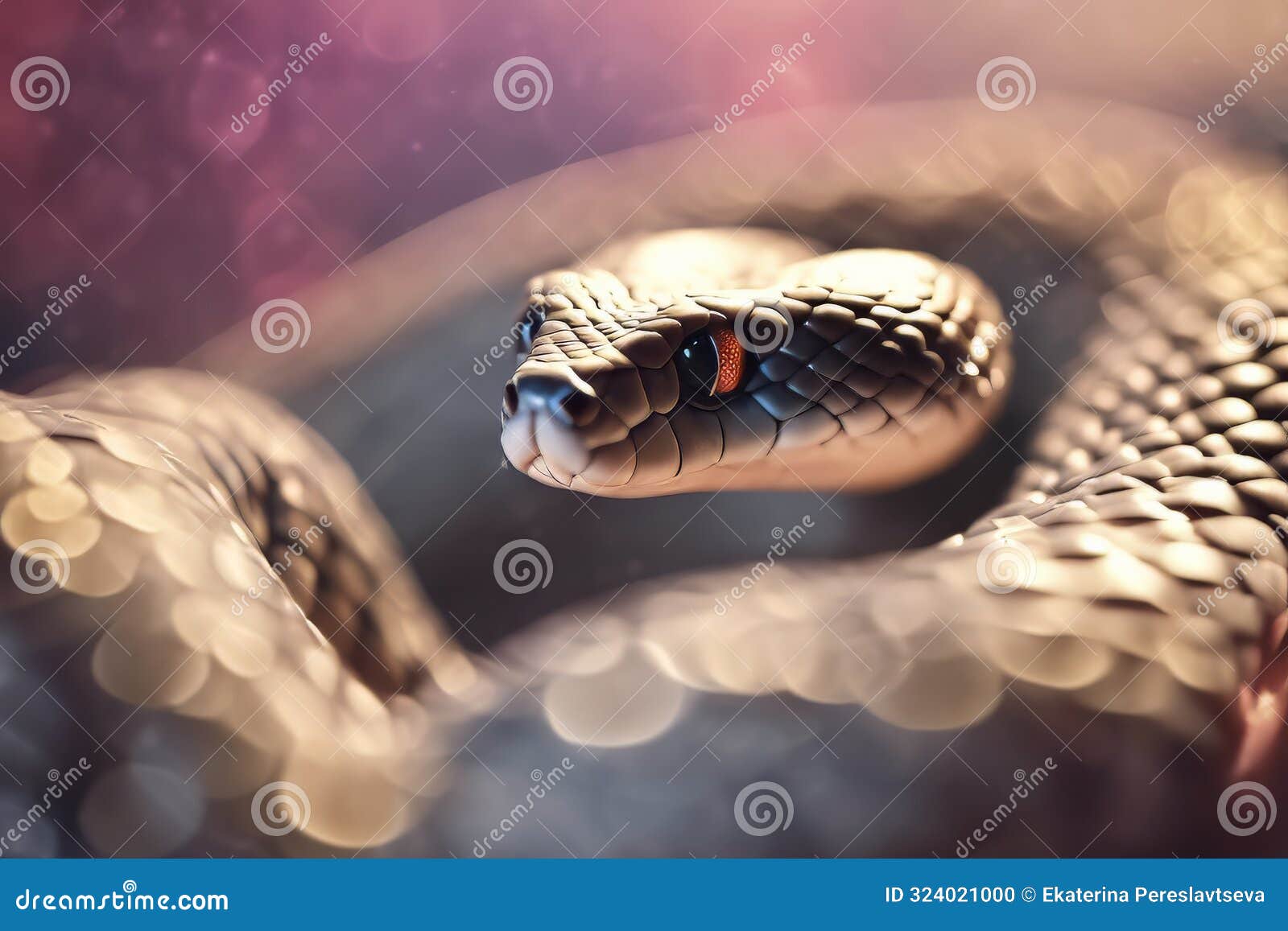 A Snake is Shown with Its Head Up and Looking at the Camera Stock ...