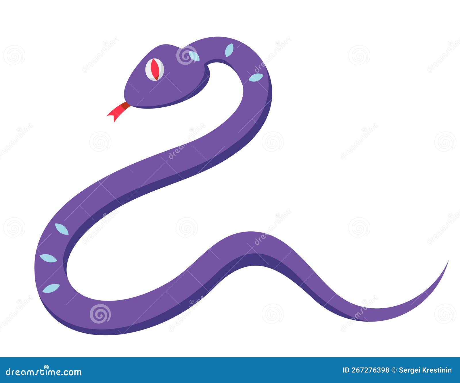 Snake side view. stock vector. Illustration of horror - 267276398