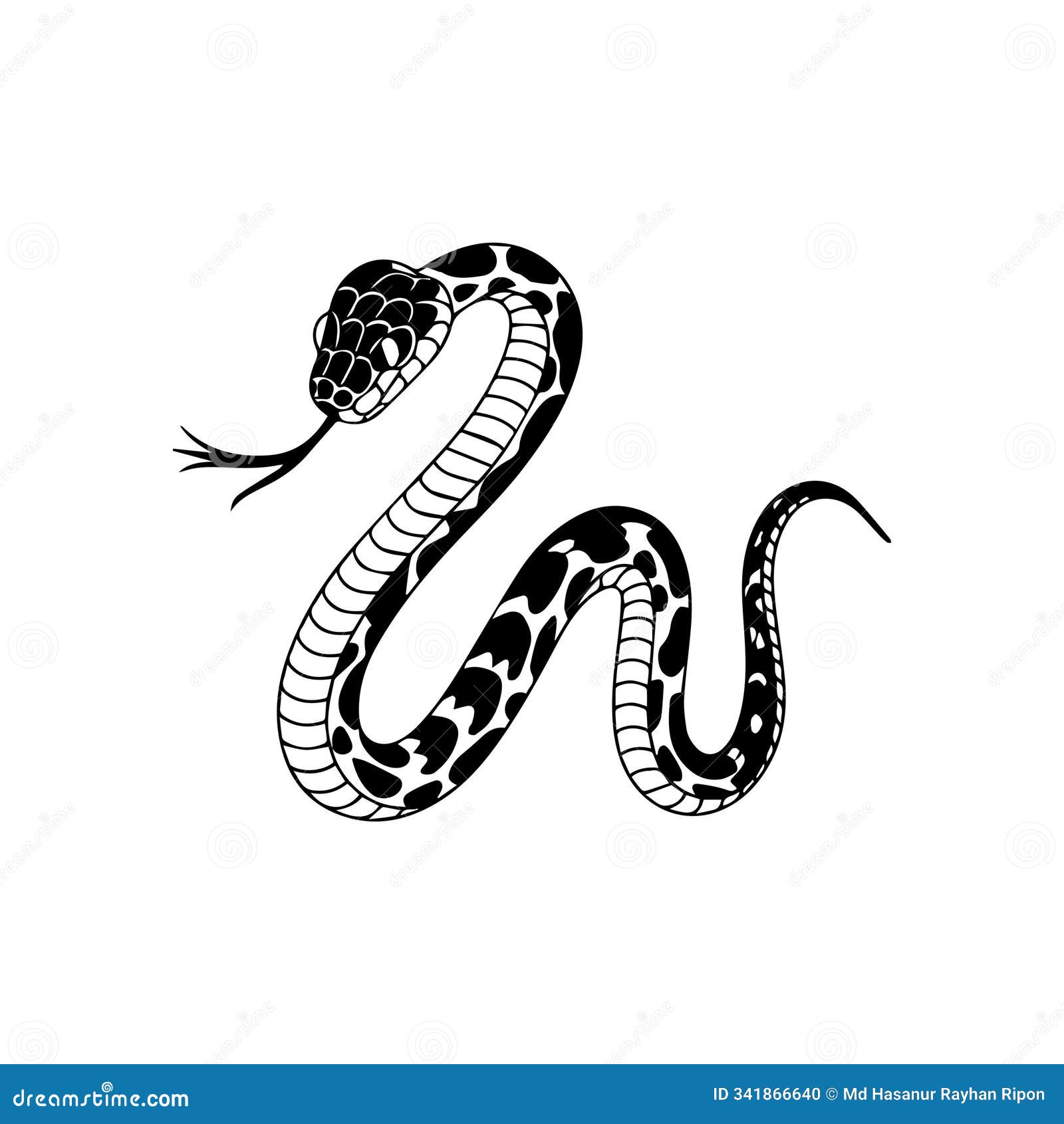 Snake Silhouette for Creative Designs Stock Illustration - Illustration ...