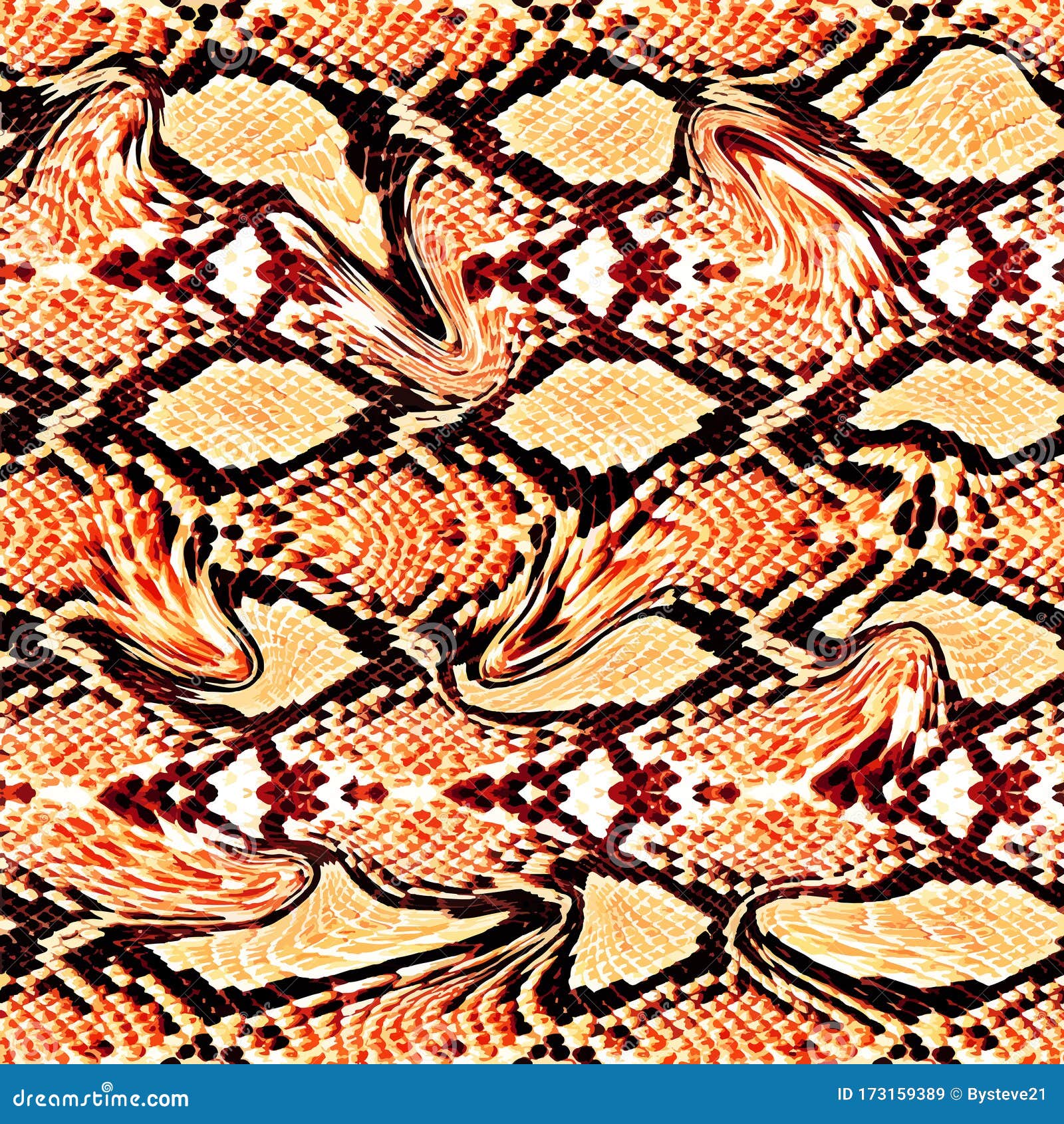 Snake Skin Abstract Colored Design Seamless Pattern Stock Vector ...