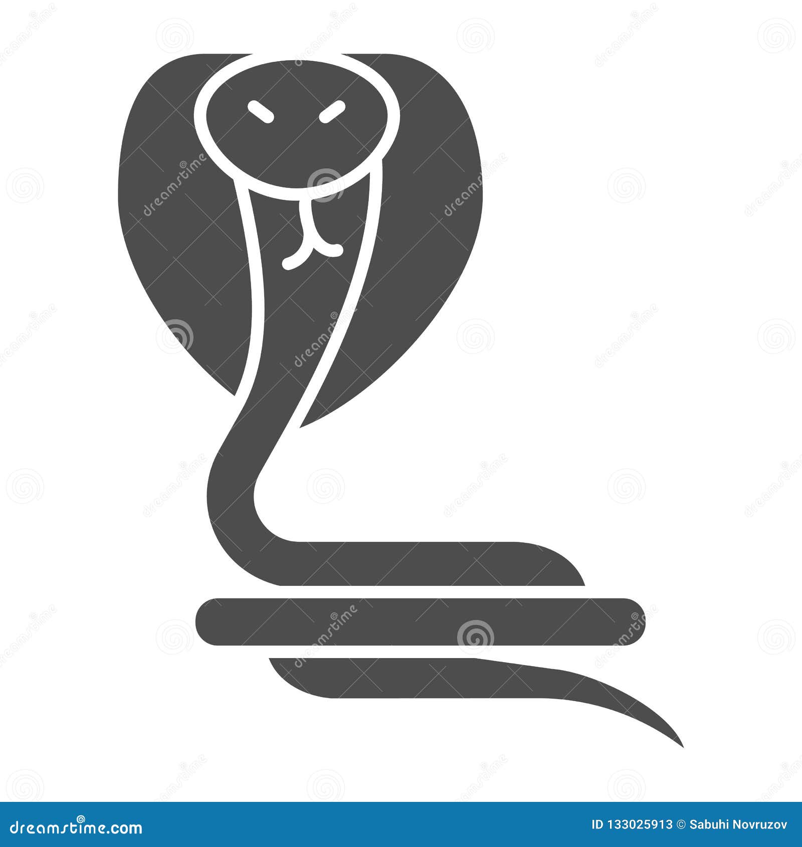 Snake Solid Icon. Reptile Vector Illustration Isolated on White Stock ...