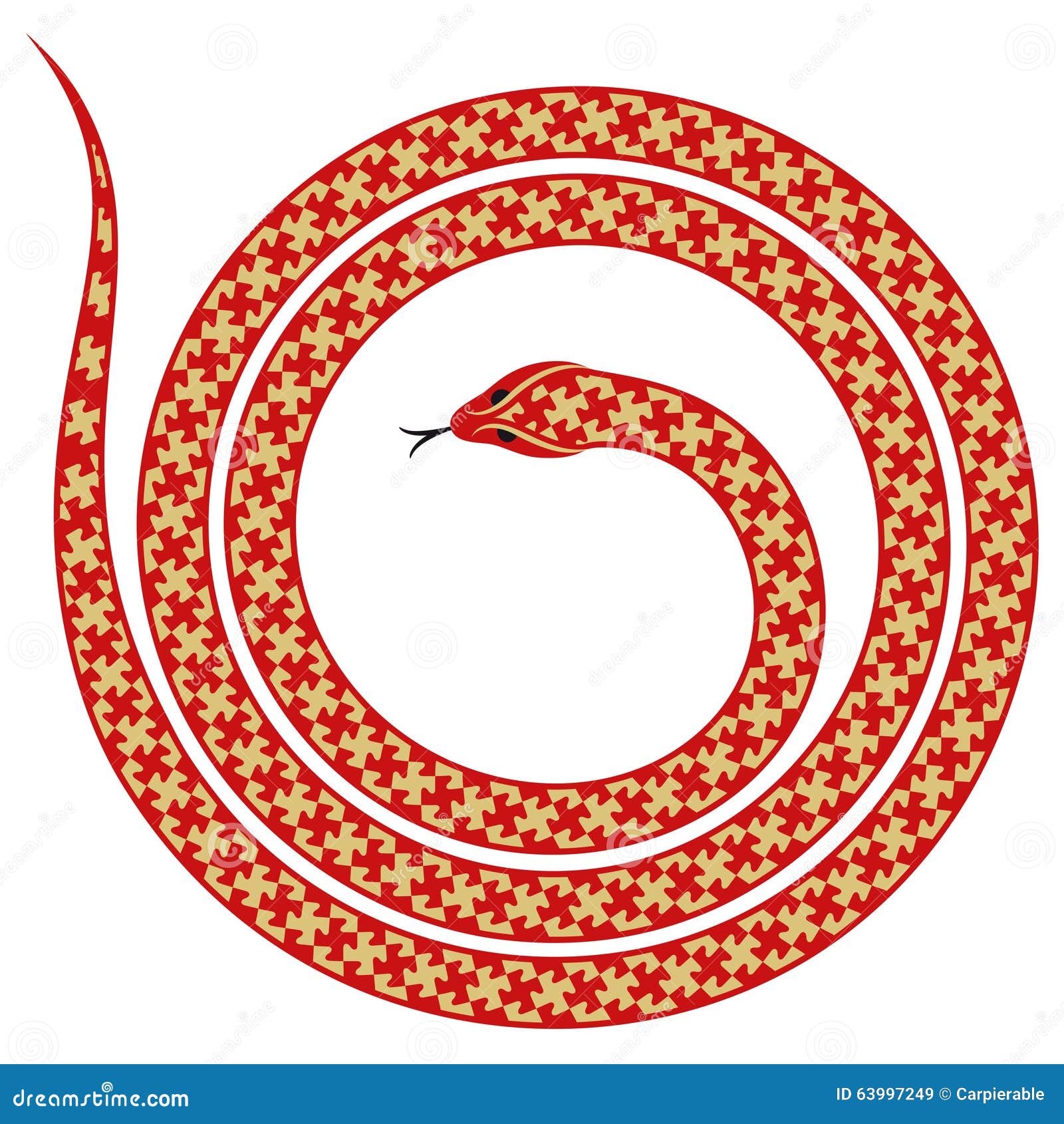 3D Spiral With Snake Texture. Design. Hypnotic Animation With Unfolding ...