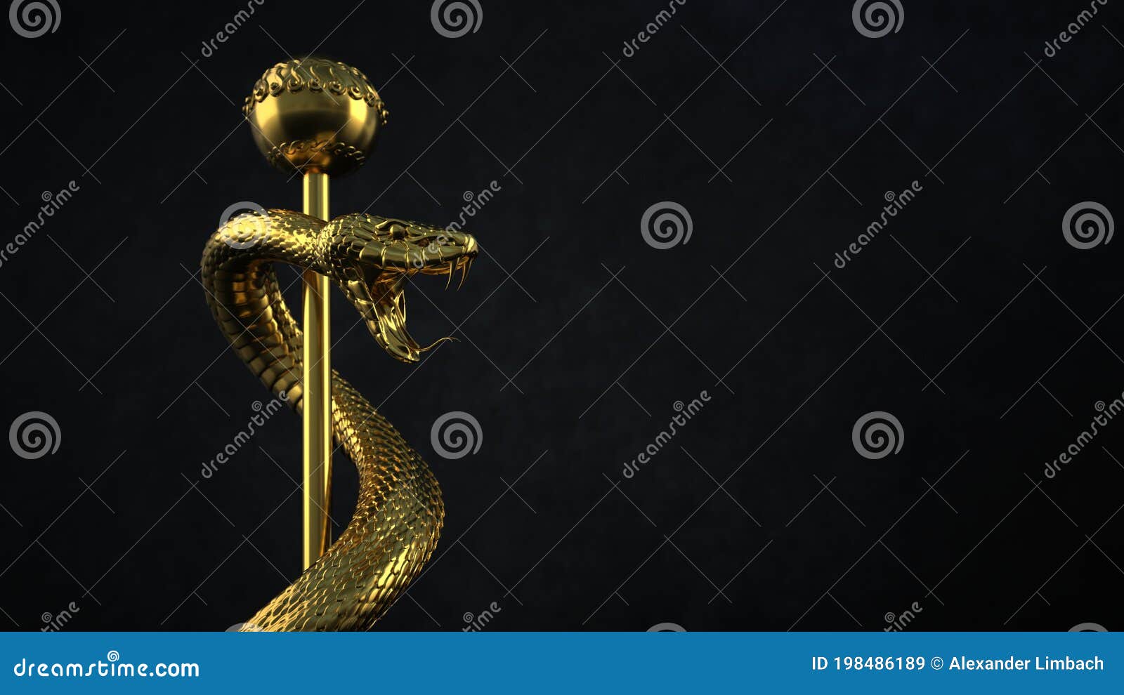 Snake Staff of Asclepius stock illustration. Illustration of science ...