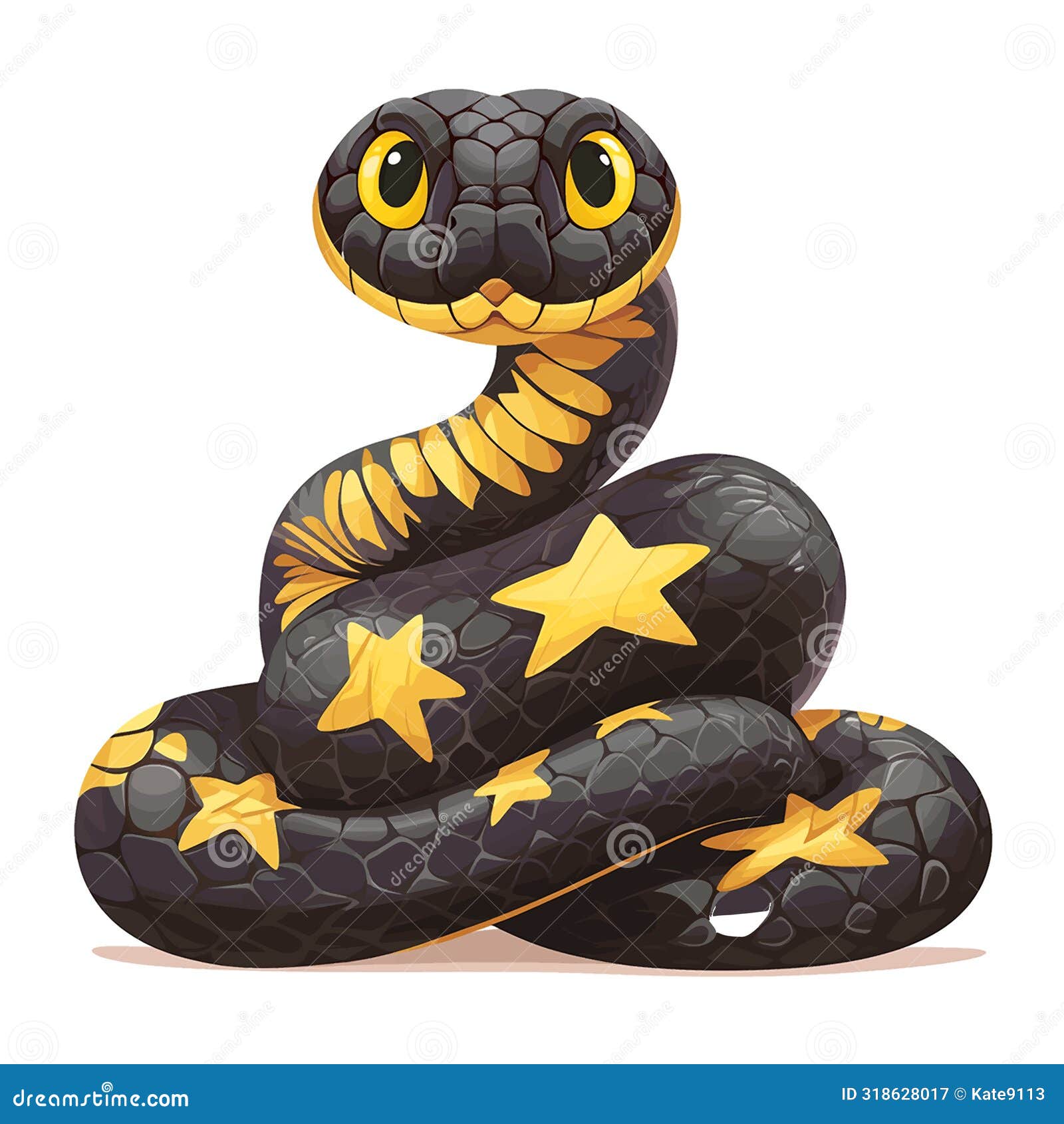2025 Snake with Stars on it. the Snake is Curled Up and Has a Star on ...