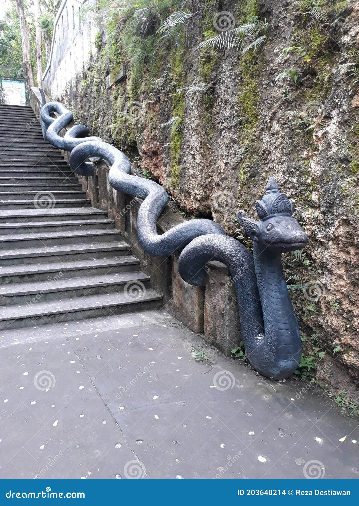 Snake Statue Next To the Stair. Stock Photo - Image of statue, wood ...
