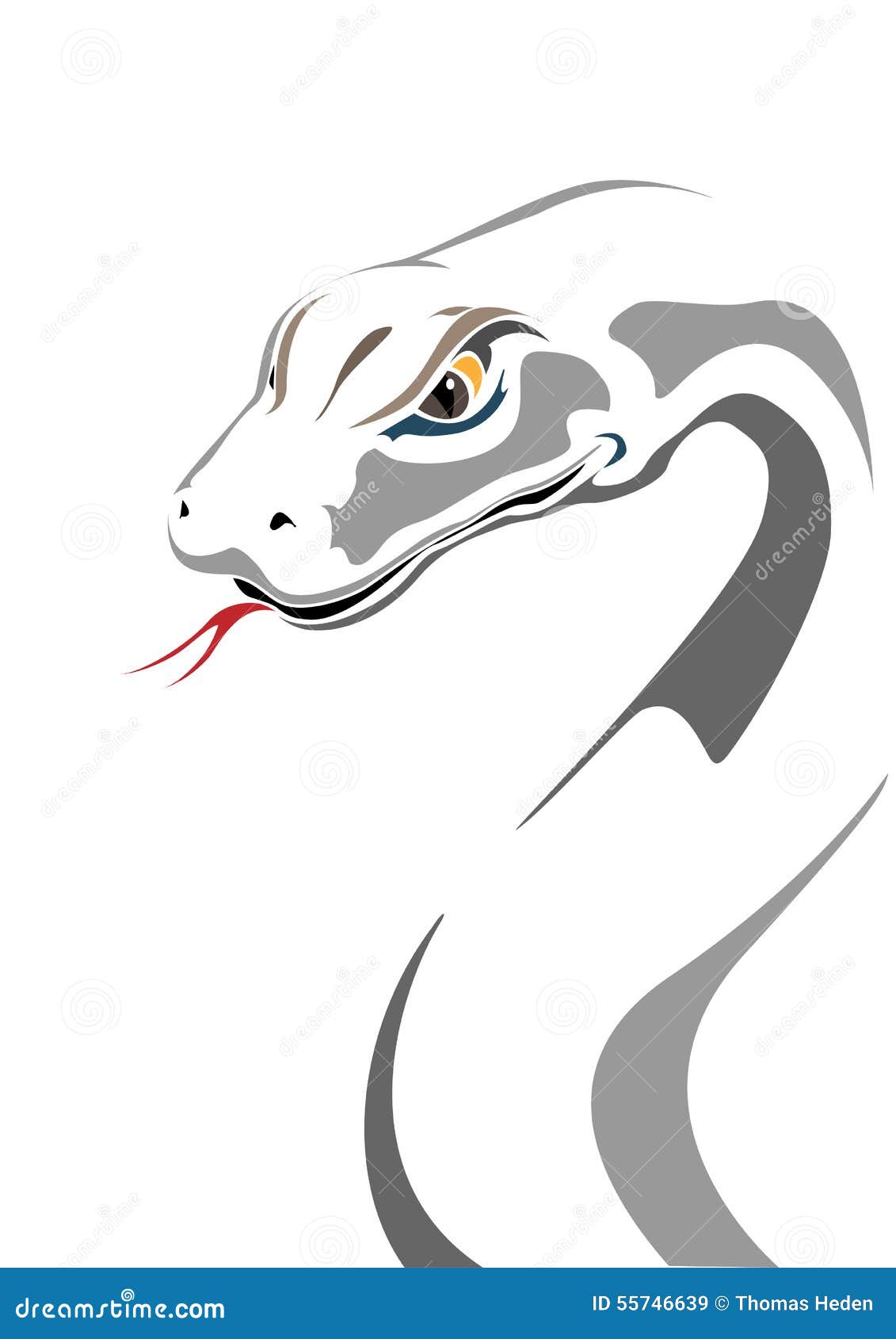 Snake Head Side View Drawing