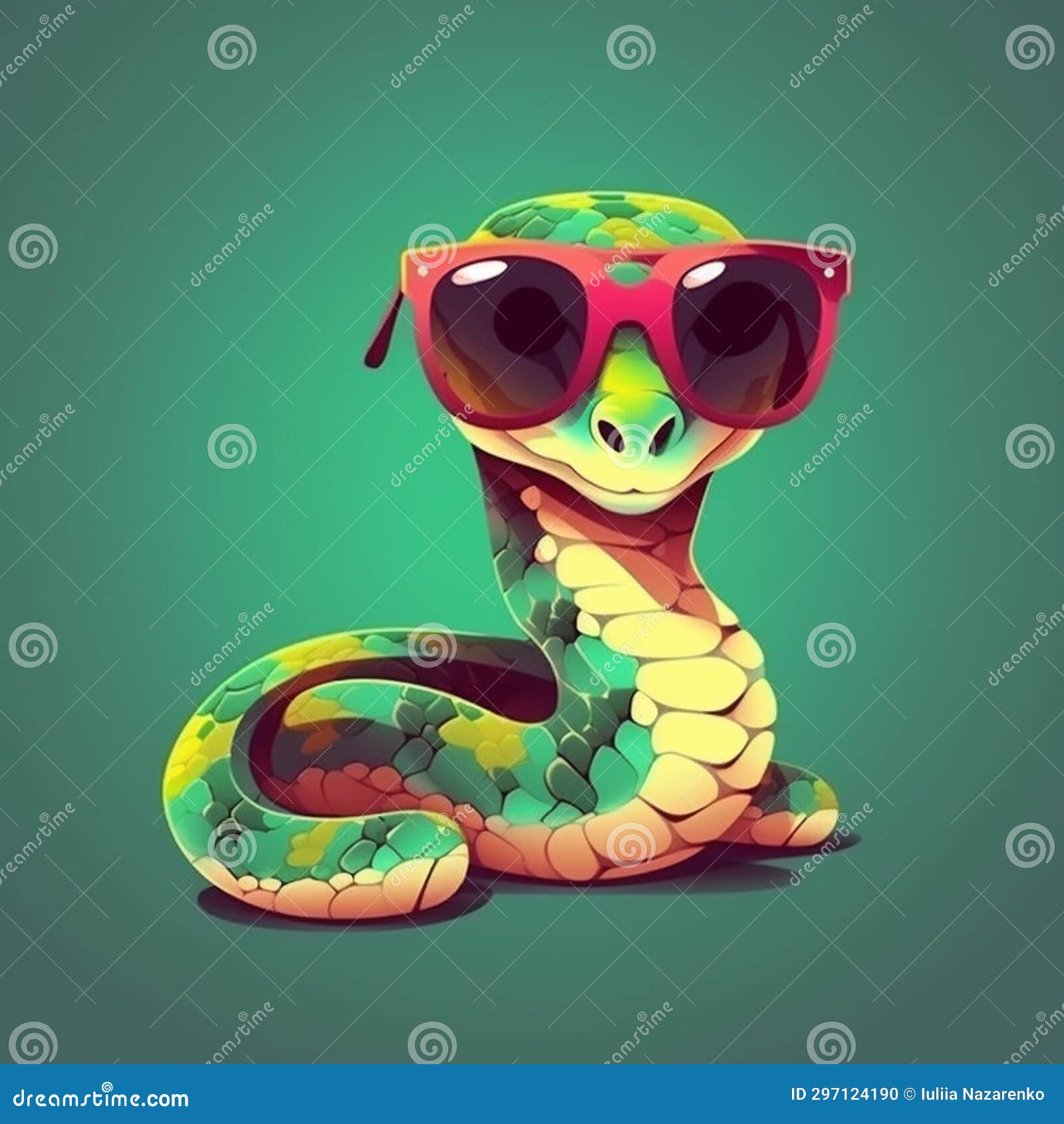 A Snake in Sunglasses. AI Generated Stock Illustration - Illustration ...