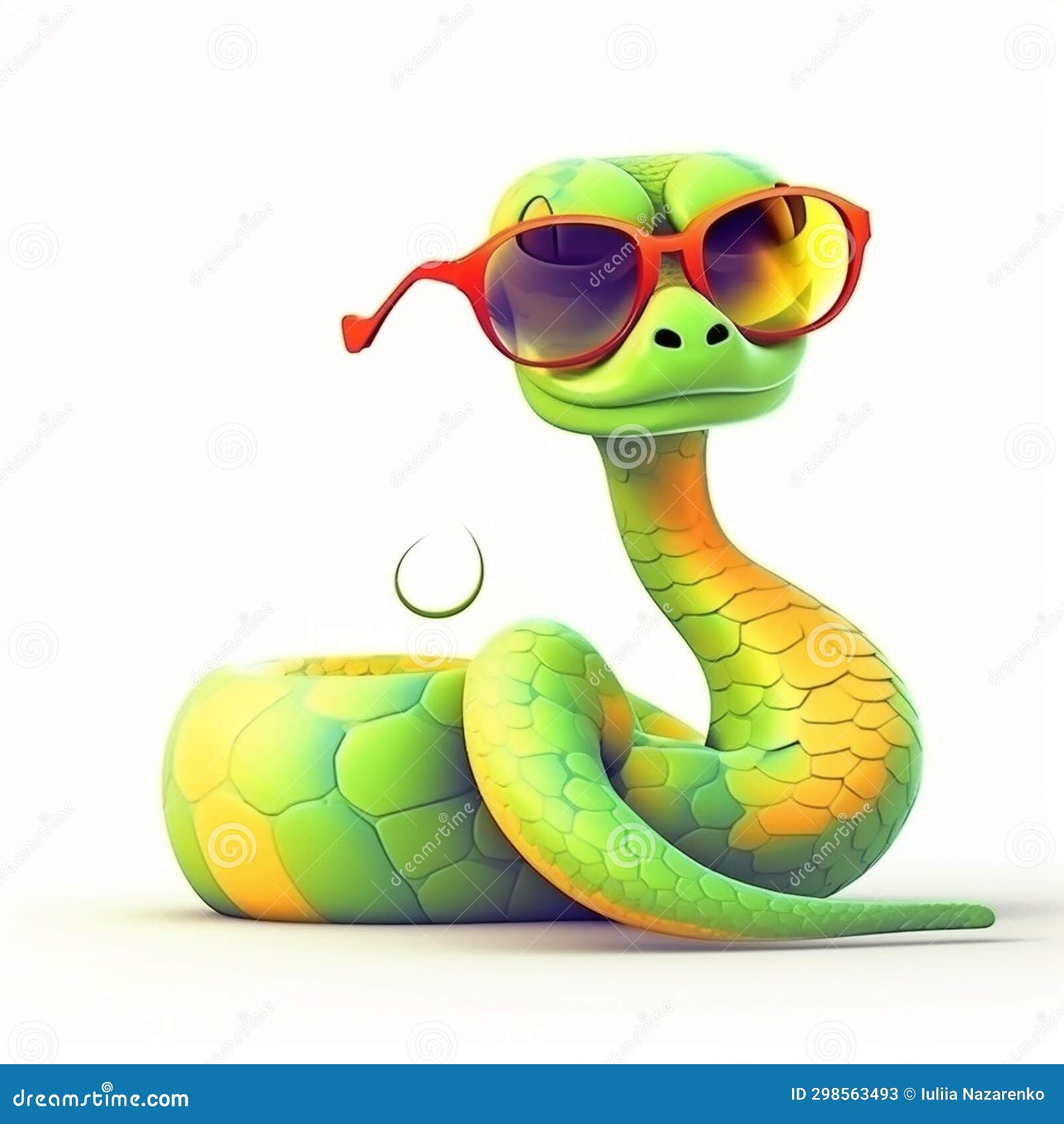 A Snake in Sunglasses. AI Generated Stock Illustration - Illustration ...