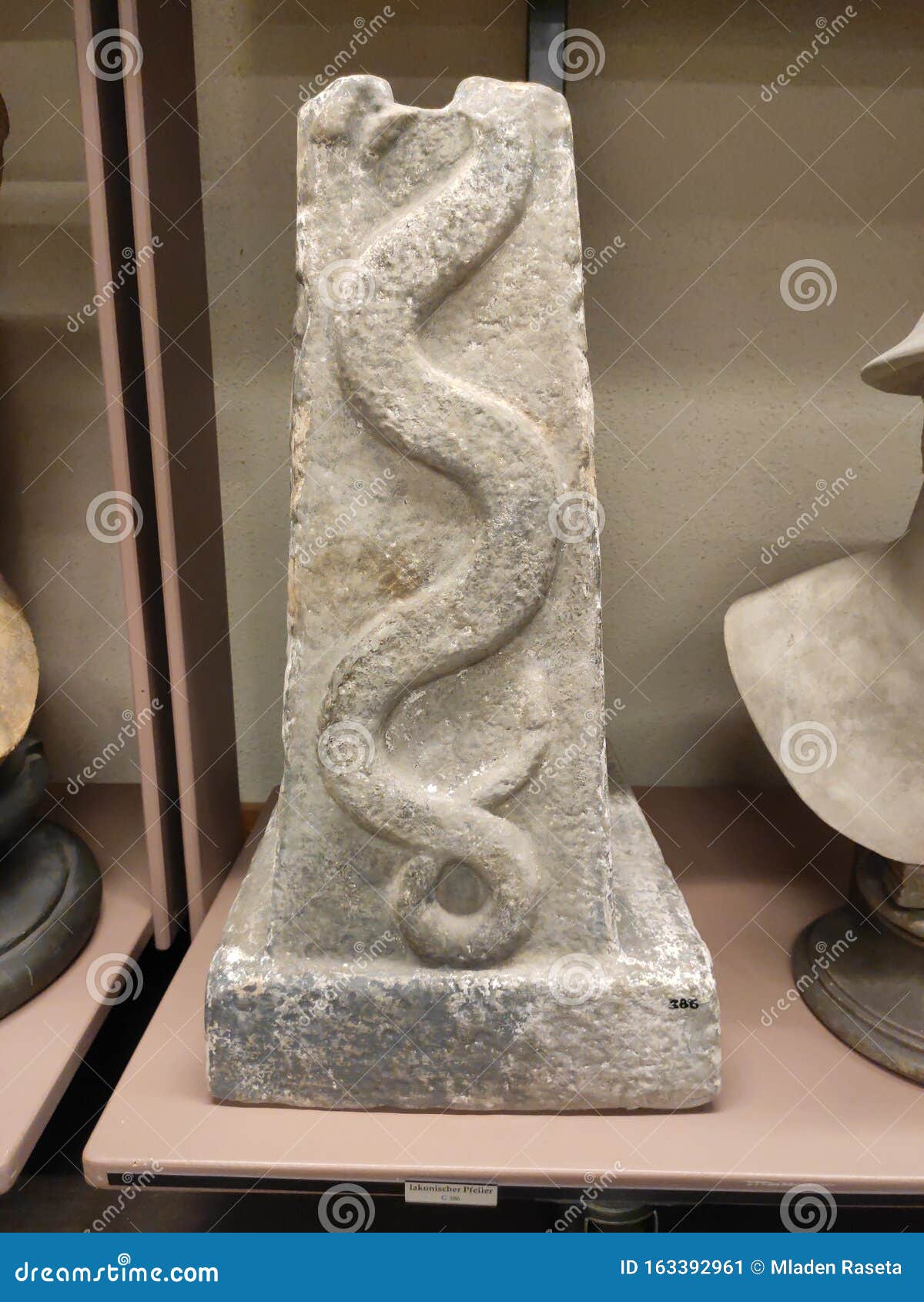 Snake Symbol Carved at Antique Pillar Stock Image - Image of pillar ...