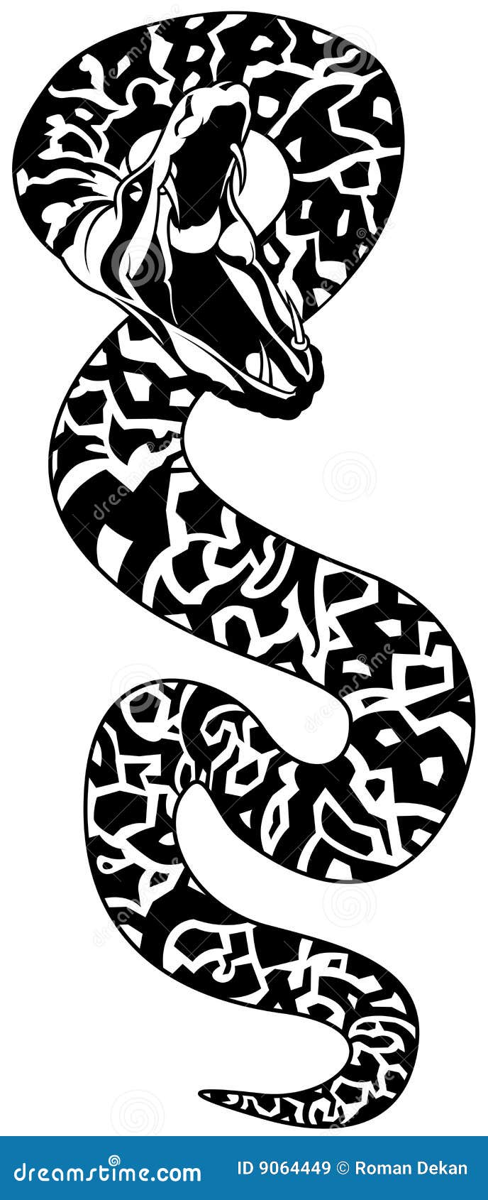 Snake Tattoo stock vector. Illustration of vector, tribal - 9064449