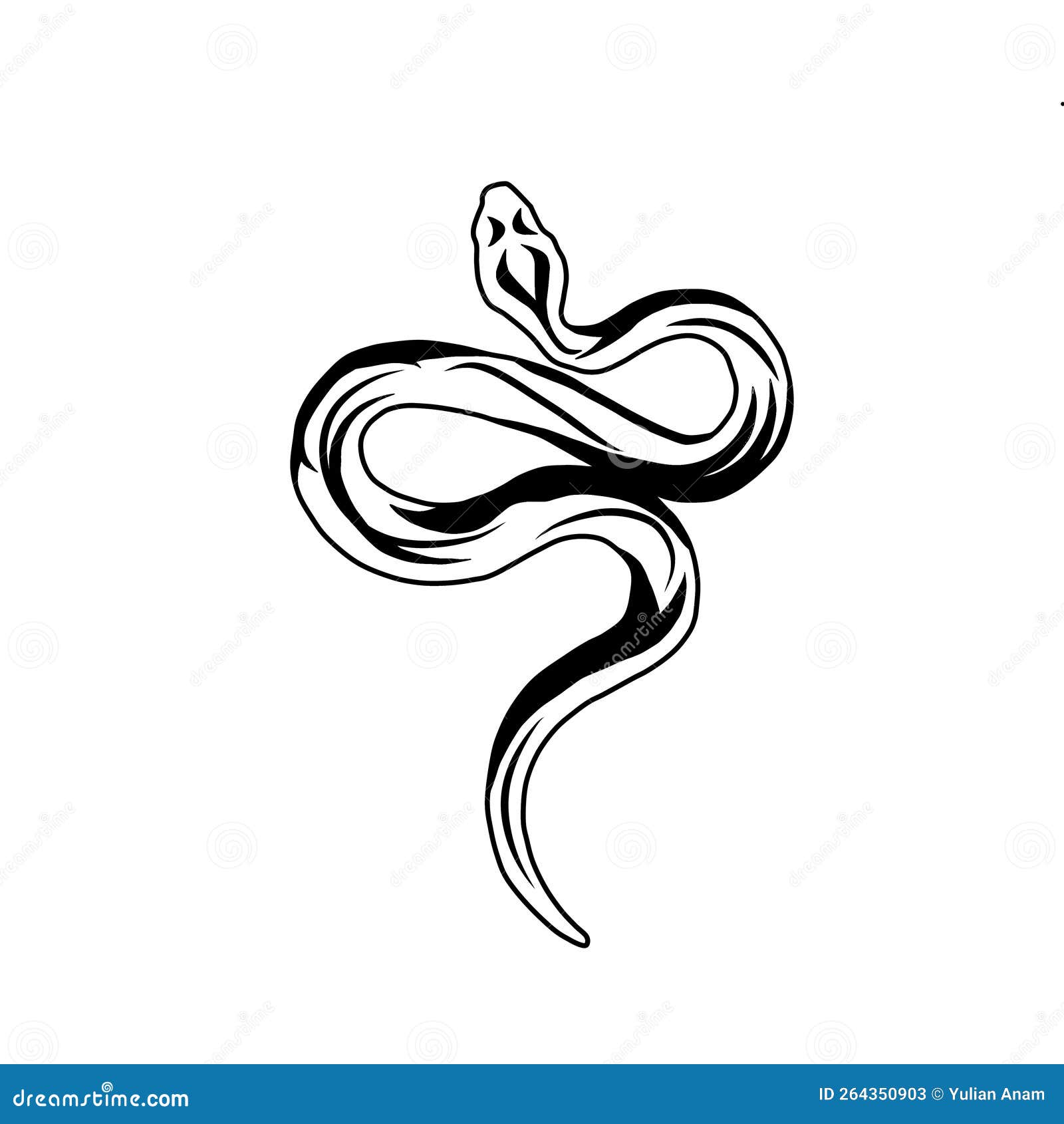 Snake Tattoo Art. Tribal Snake Illustration, Tribal Snake Vector Art ...
