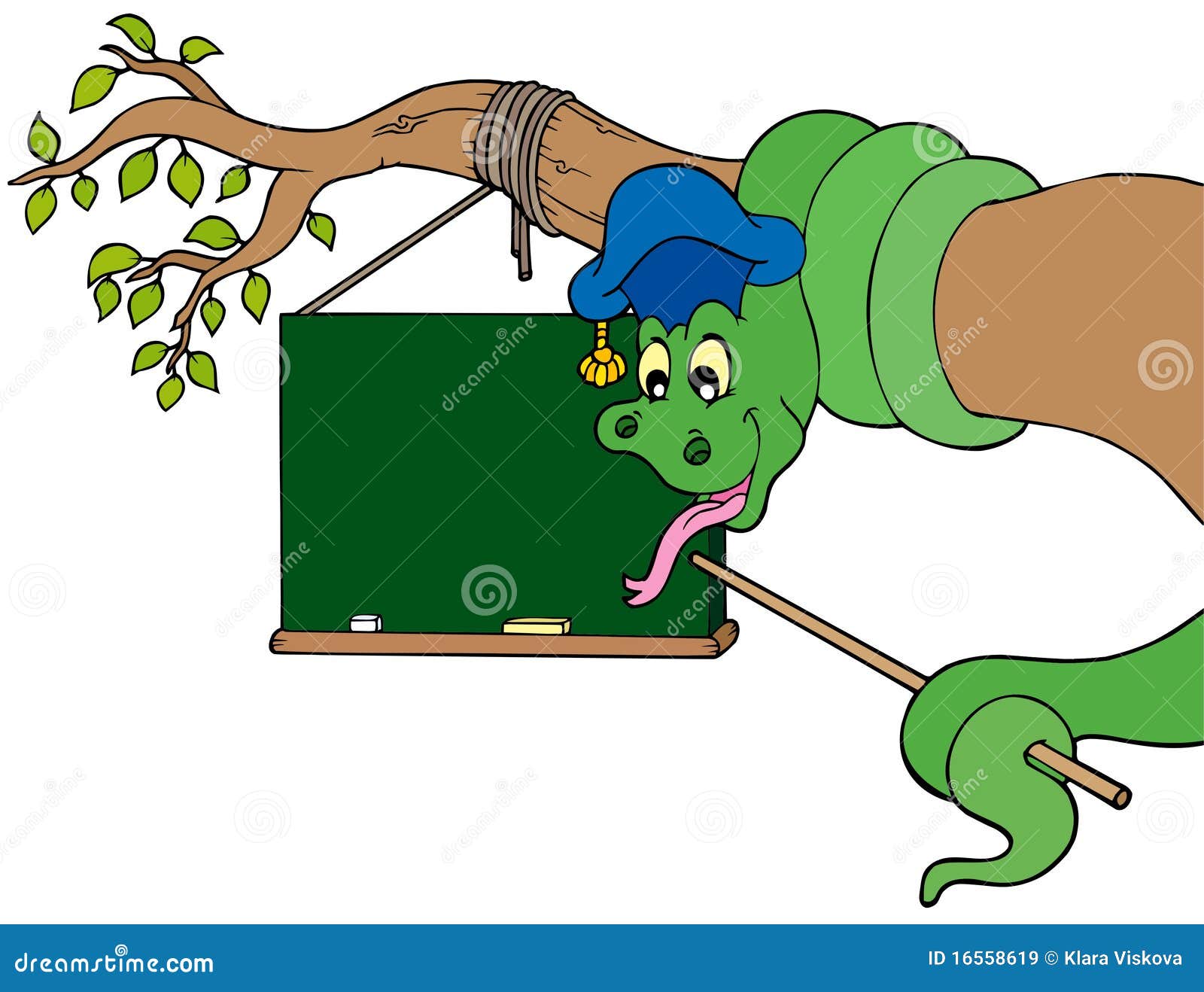 Snake Teacher with Table on Tree Stock Vector - Illustration of ...