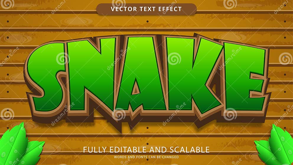 Snake Text Effect Editable Eps File Stock Vector - Illustration of ...