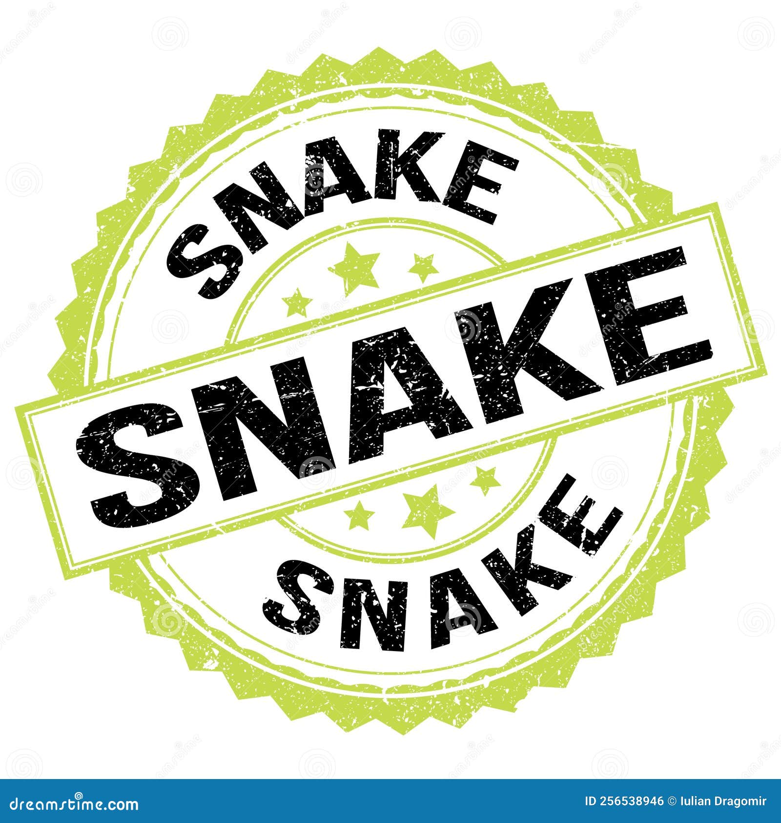 SNAKE Text on Green-black Round Stamp Sign Stock Illustration ...