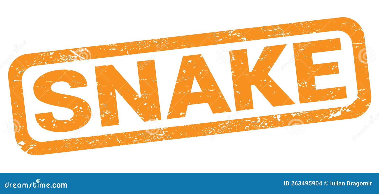 SNAKE Text Written on Orange Rectangle Stamp Stock Illustration ...