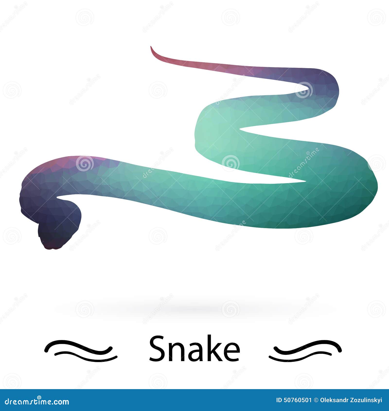 Snake Triangles of Different Colors. Vector Stock Vector - Illustration ...