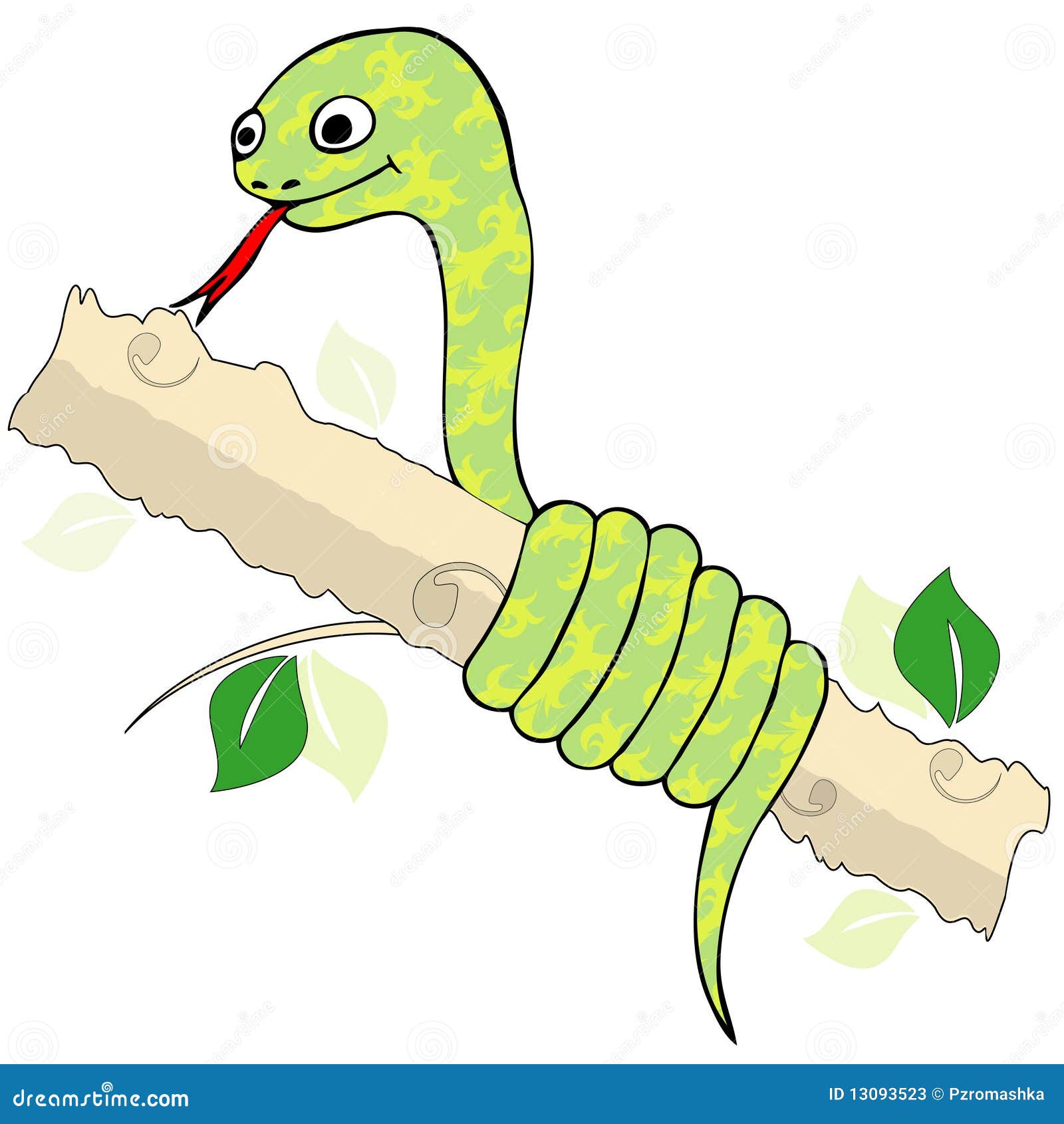 Snake twisting branch stock vector. Illustration of creeps - 13093523