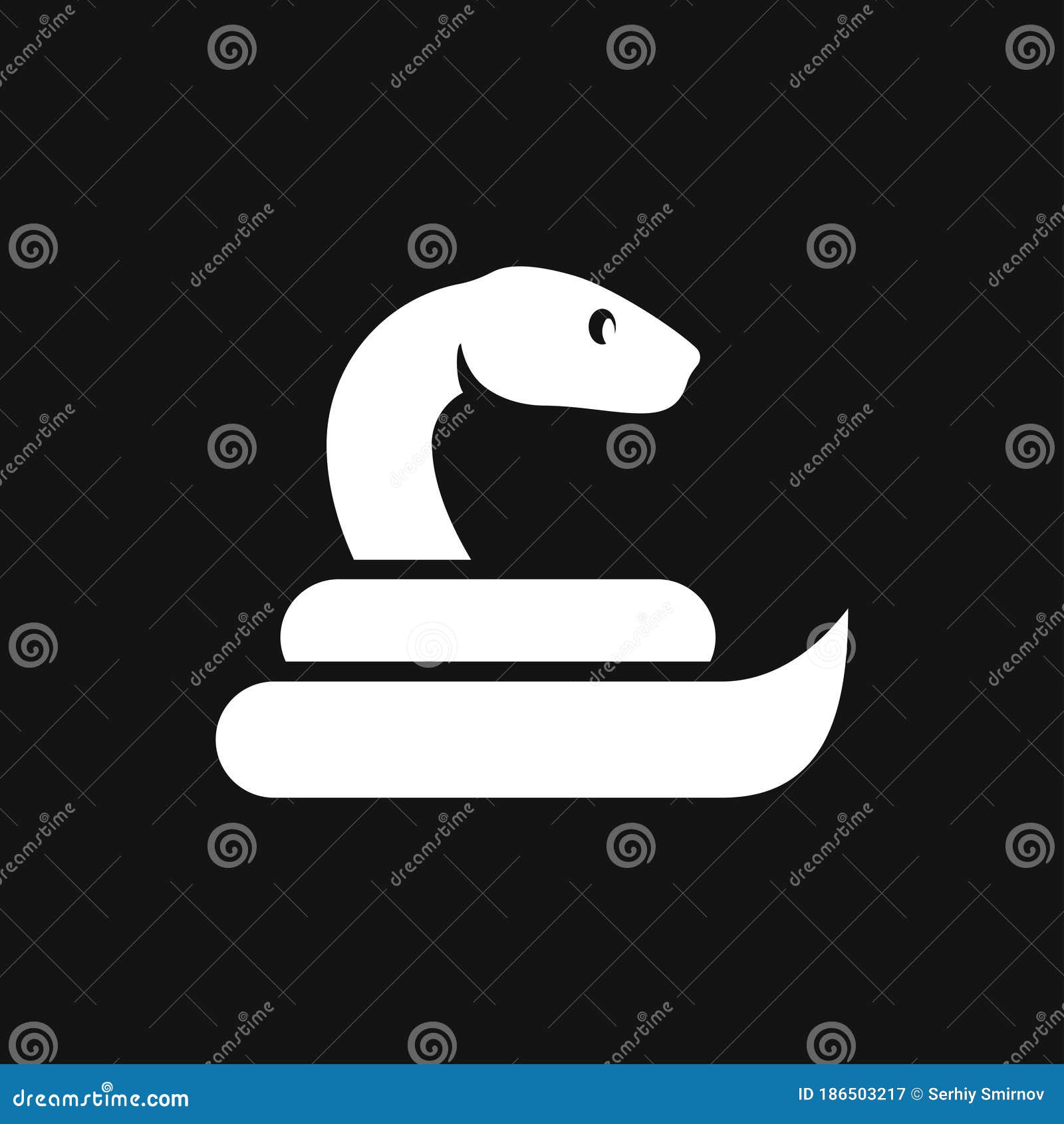 Snake Vector Icon, Animal Symbol Isolated on Background. Stock Vector ...