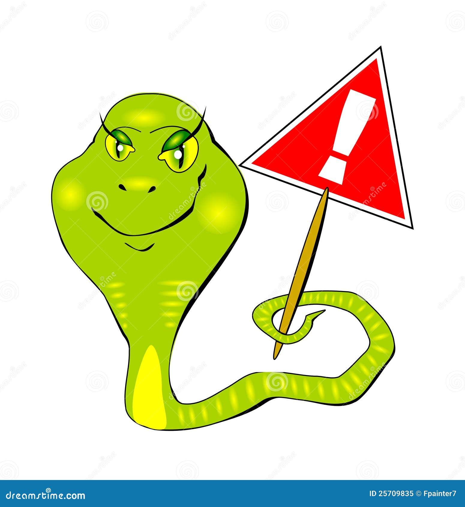 Snake Warning Sign Yellow. Venomous Serpent Hazard Attention Symbol ...