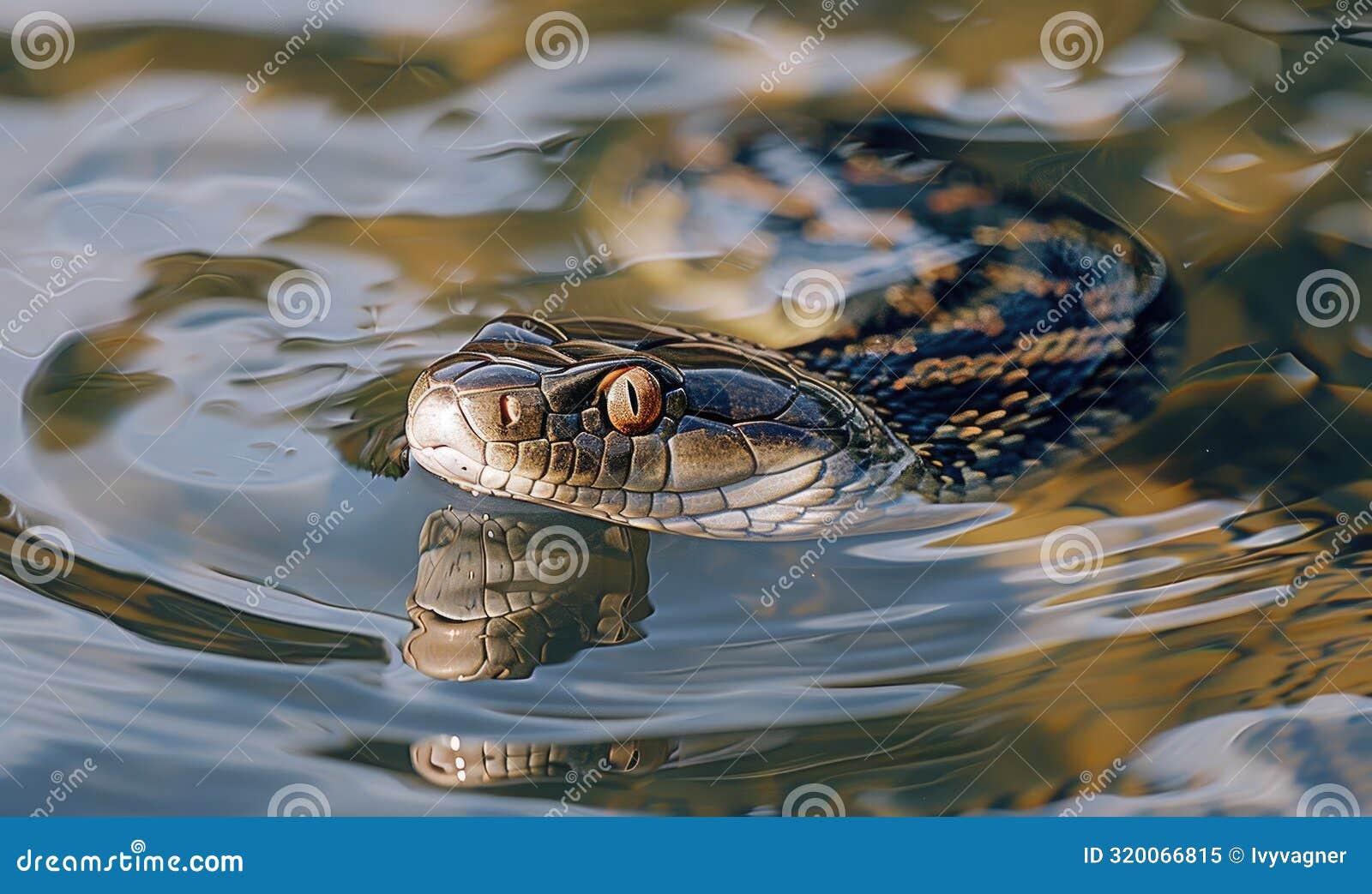 Snake on water surface stock image. Image of teeth, environment - 320066815