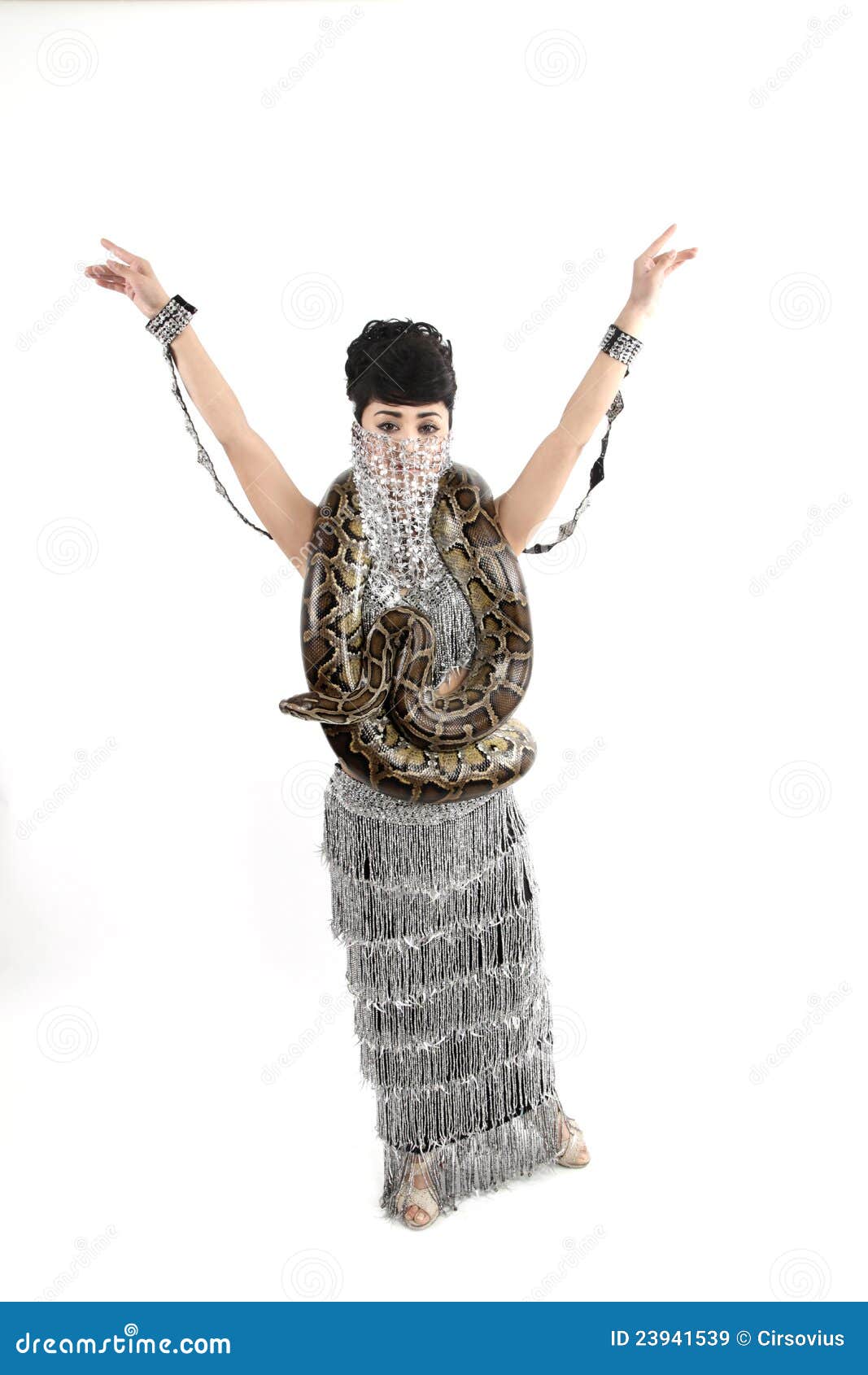 Snake woman stock image. Image of model, dance, snake - 23941539