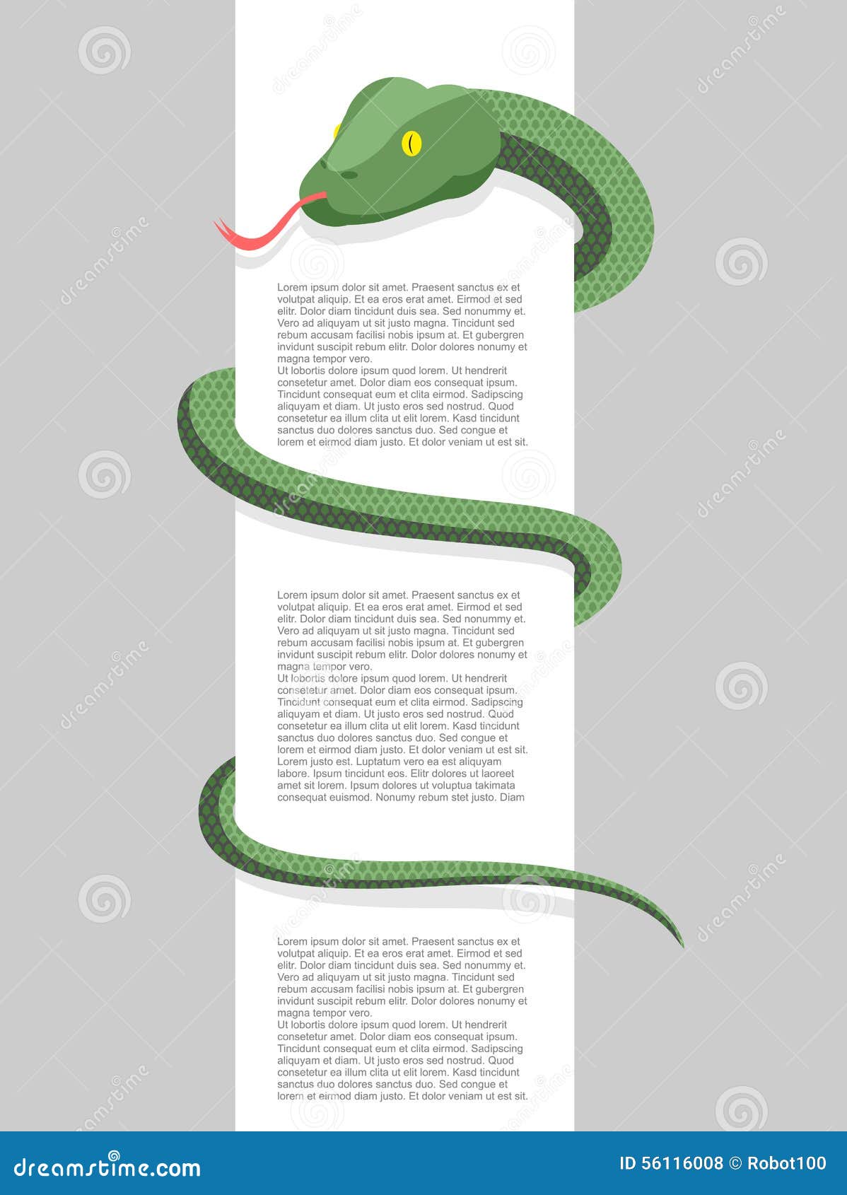 Snake Wraps Around. with Space for Text. Vector Illustration Stock ...