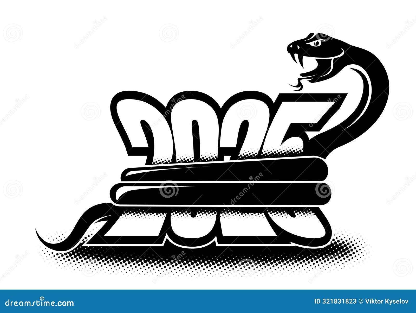 2025 Snake Year Logo Cartoon Vector | CartoonDealer.com #321831823