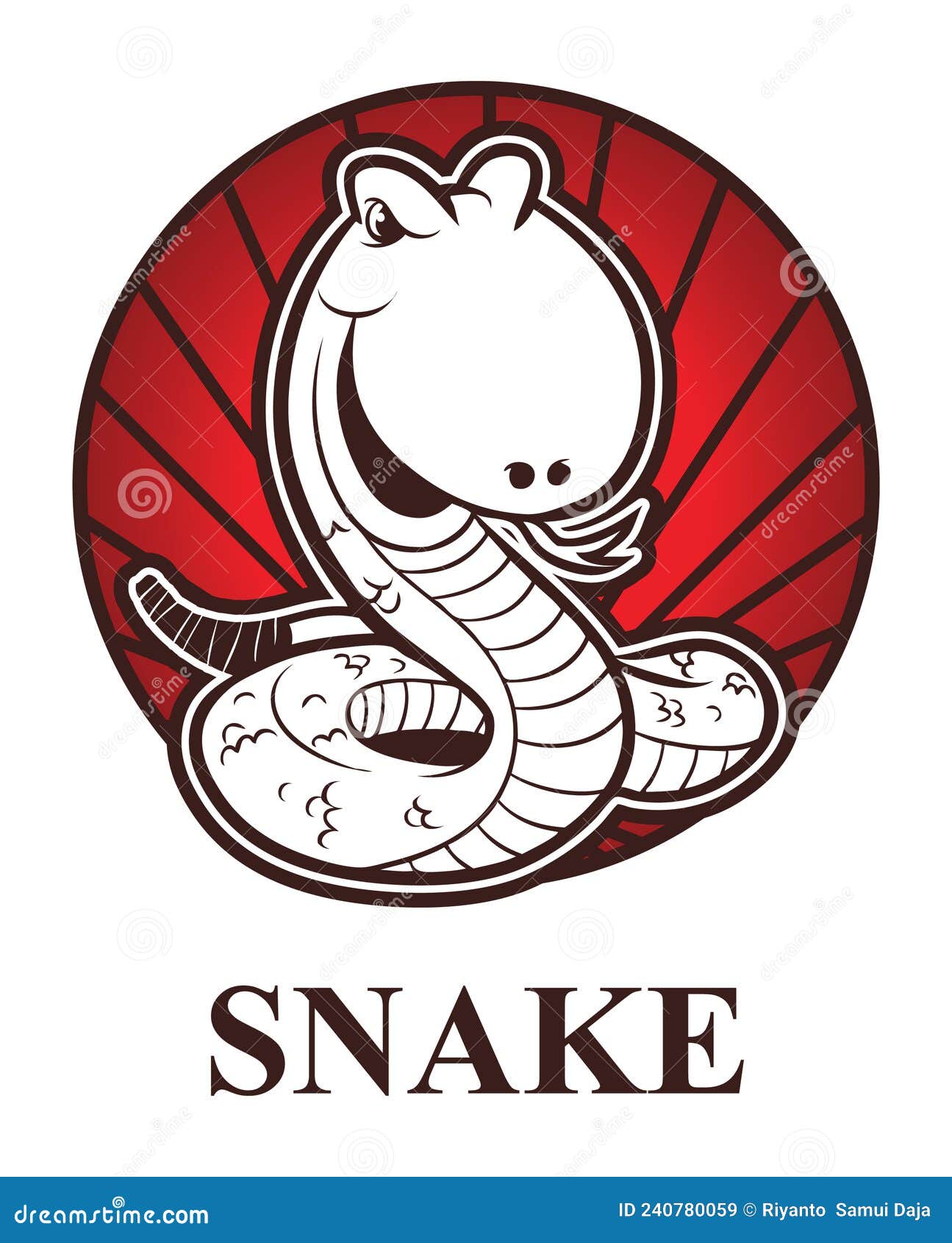 Snake Zodiac Red Circle Color Illustration Design Stock Vector ...