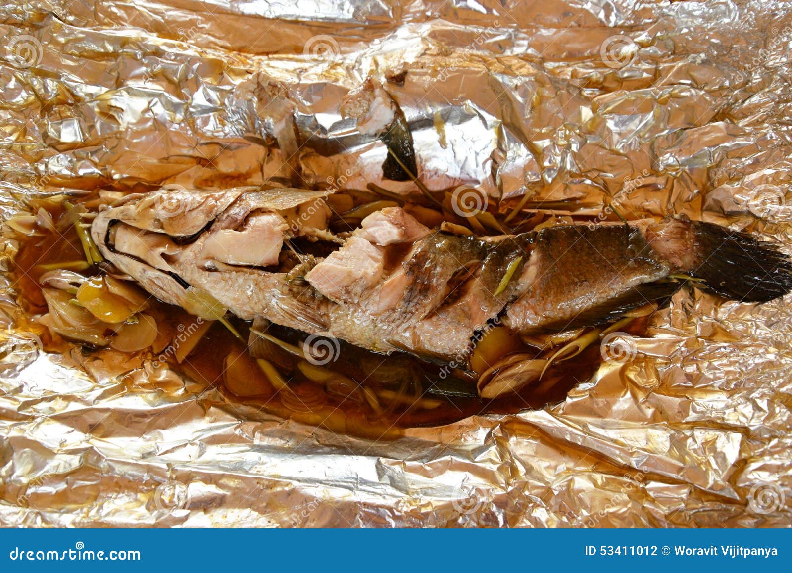 Snakehead fish cook stock photo. Image of meal, food - 53411012