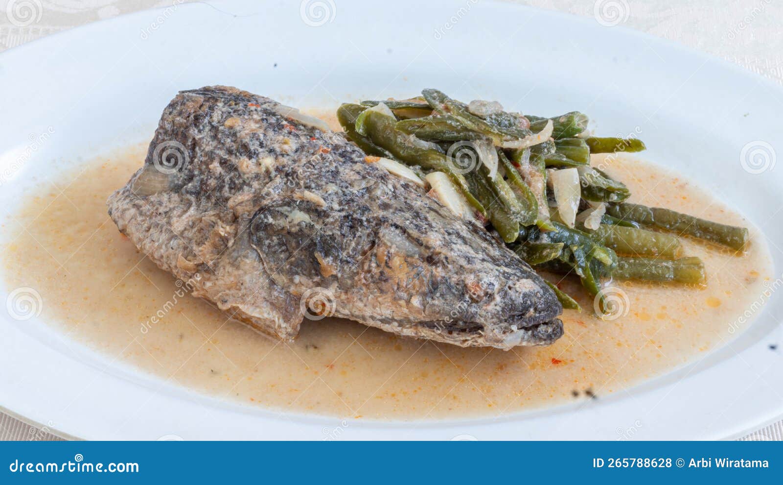 Snakehead Fish Curry, a Gravy Dish with Snakehead Fish, Long Beans and ...